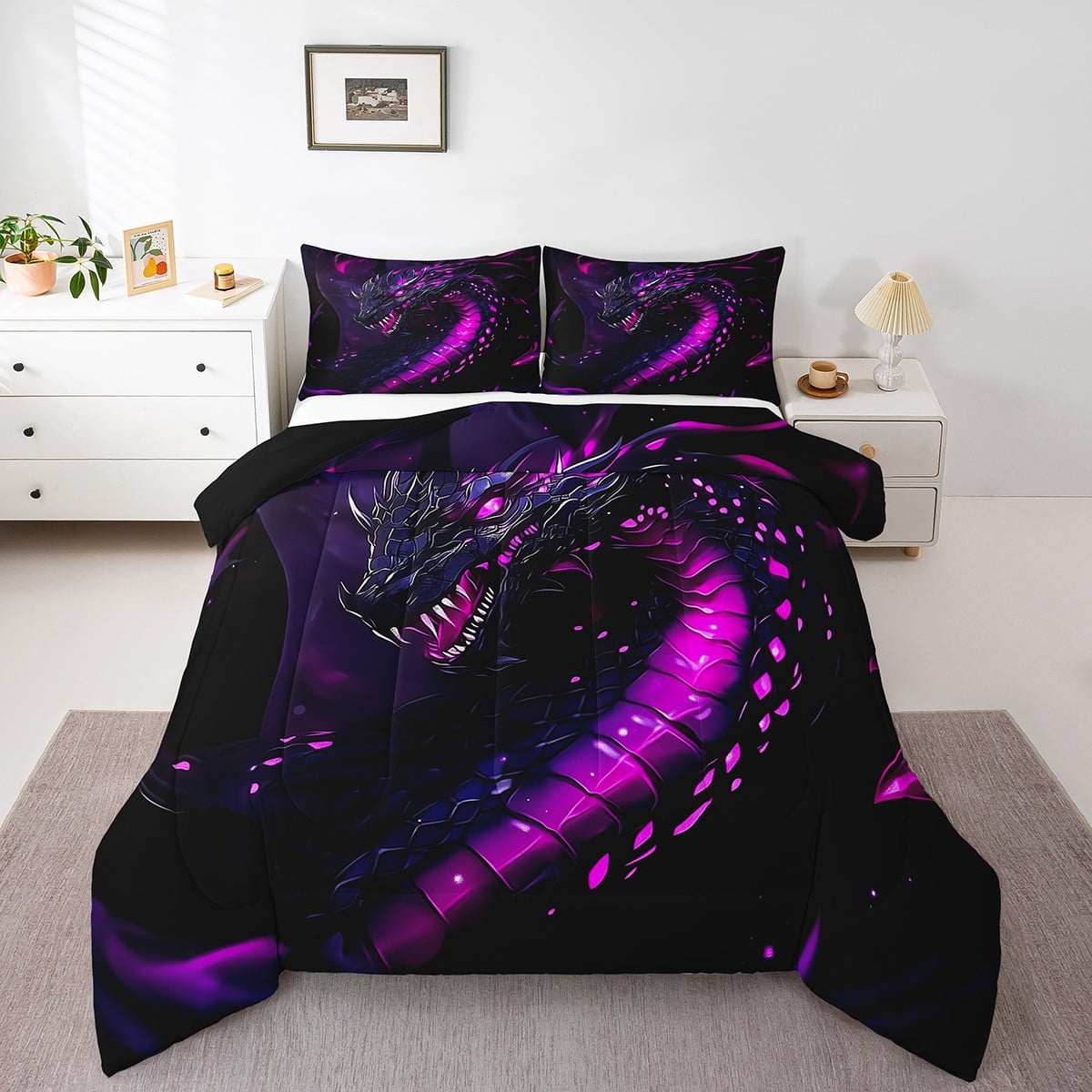Exotic Dragon Queen Comforter Set,3D Gothic Wildlife Down Comforter ...