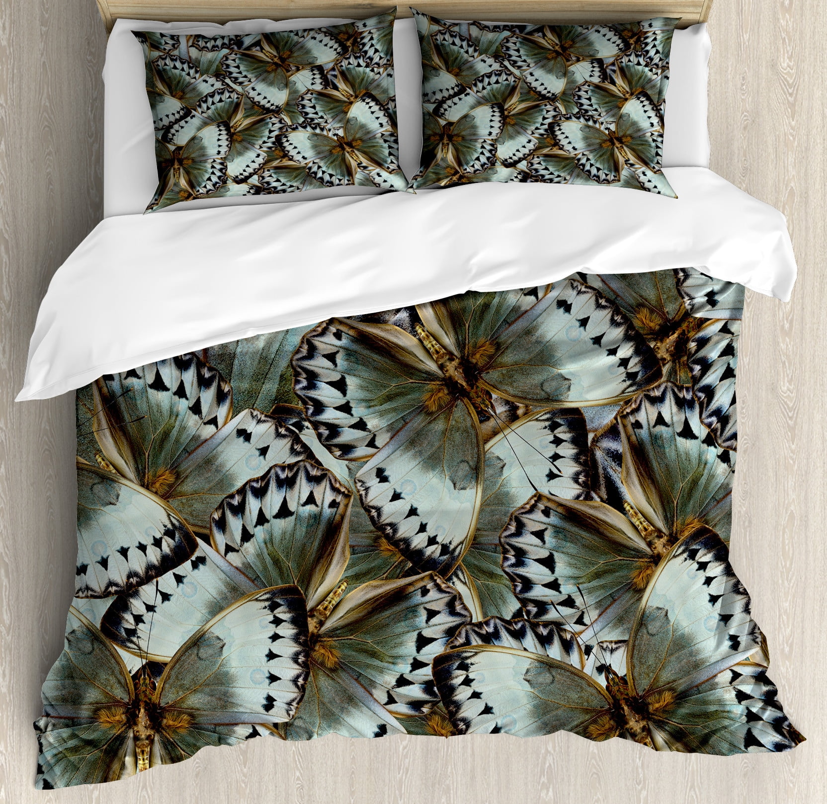 Exotic Duvet Cover Set, Butterflies Jungle Queen Animal Wings Nature ...