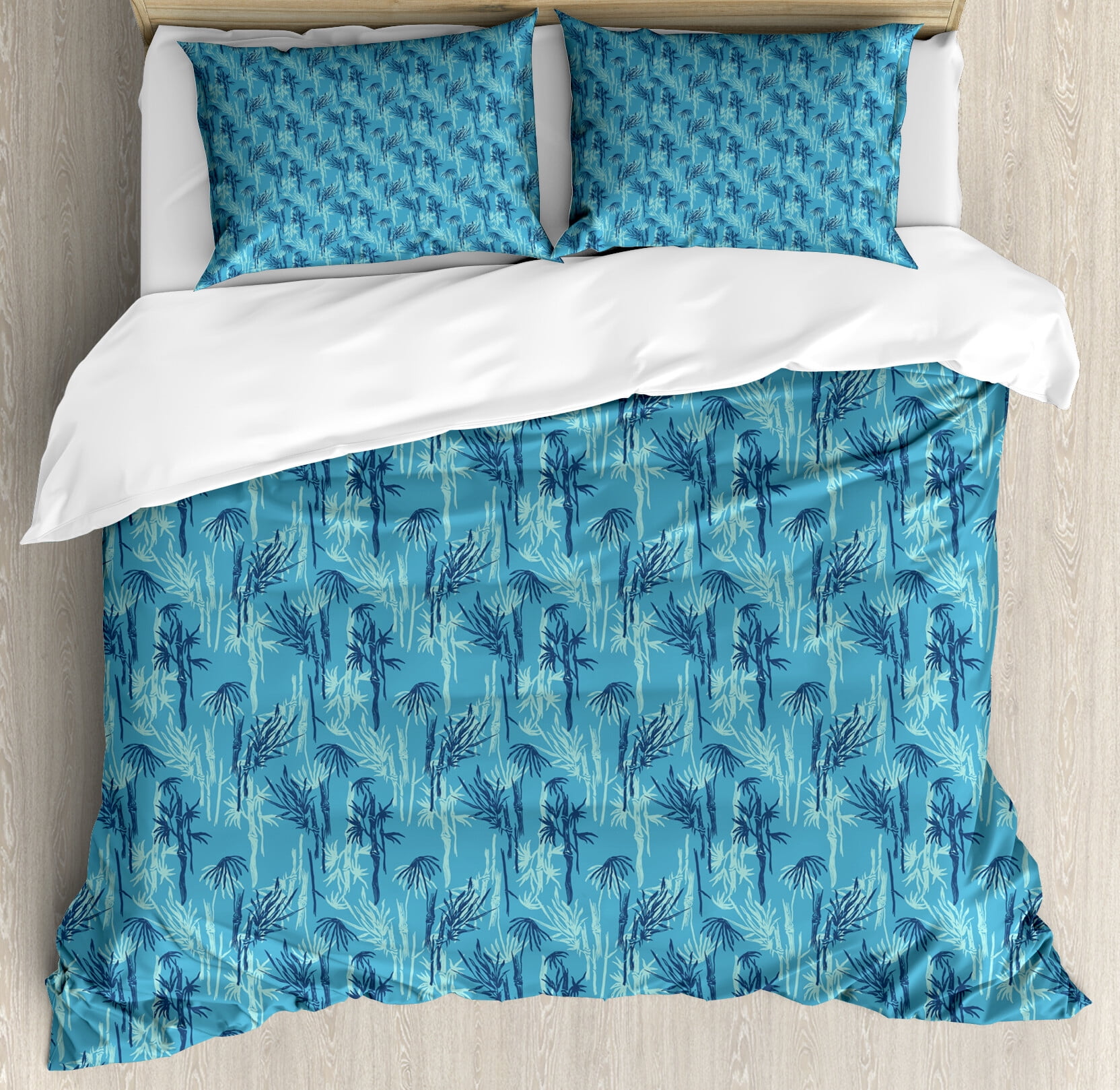 Exotic Duvet Cover Set, Tropical Theme Branch Patterns Hawaiian Themed ...