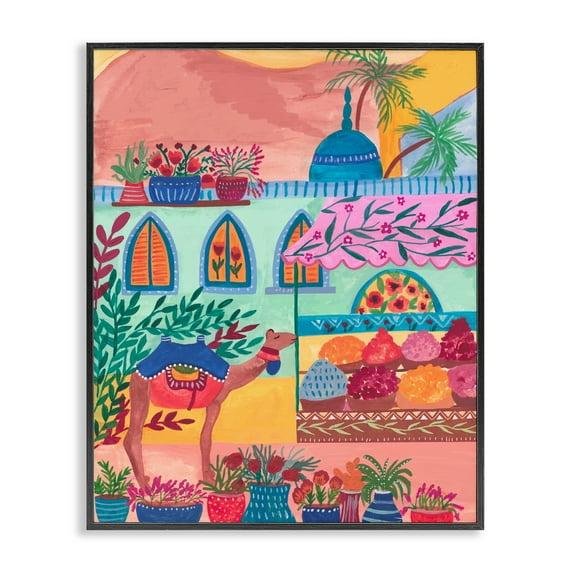 Exotic Egypt Camel Black Framed Giclee Art, design by Nabeela Rumi ...