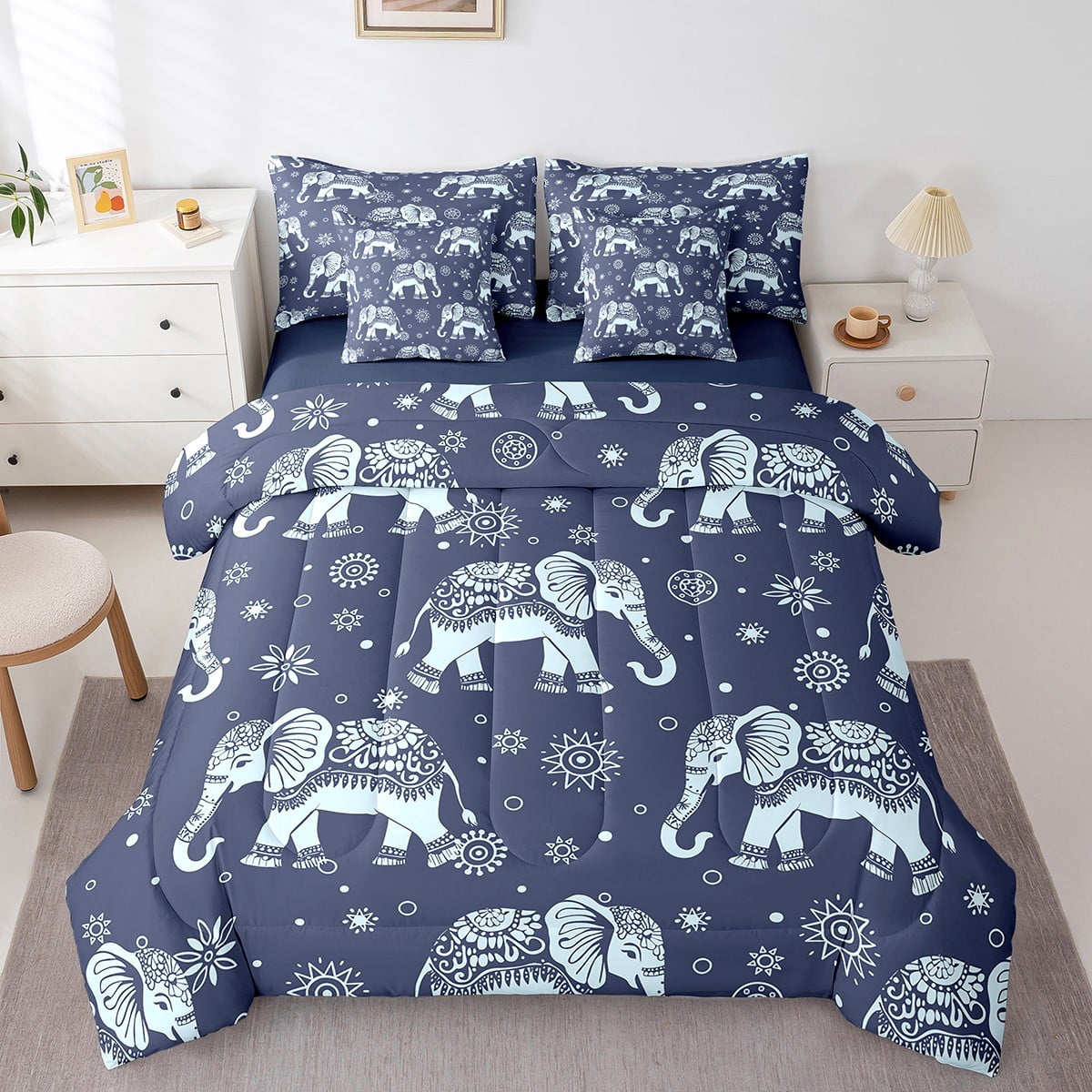 Exotic Elephant 7 Piece Comforter Set Full Bed in a Bag,Tribe Western ...