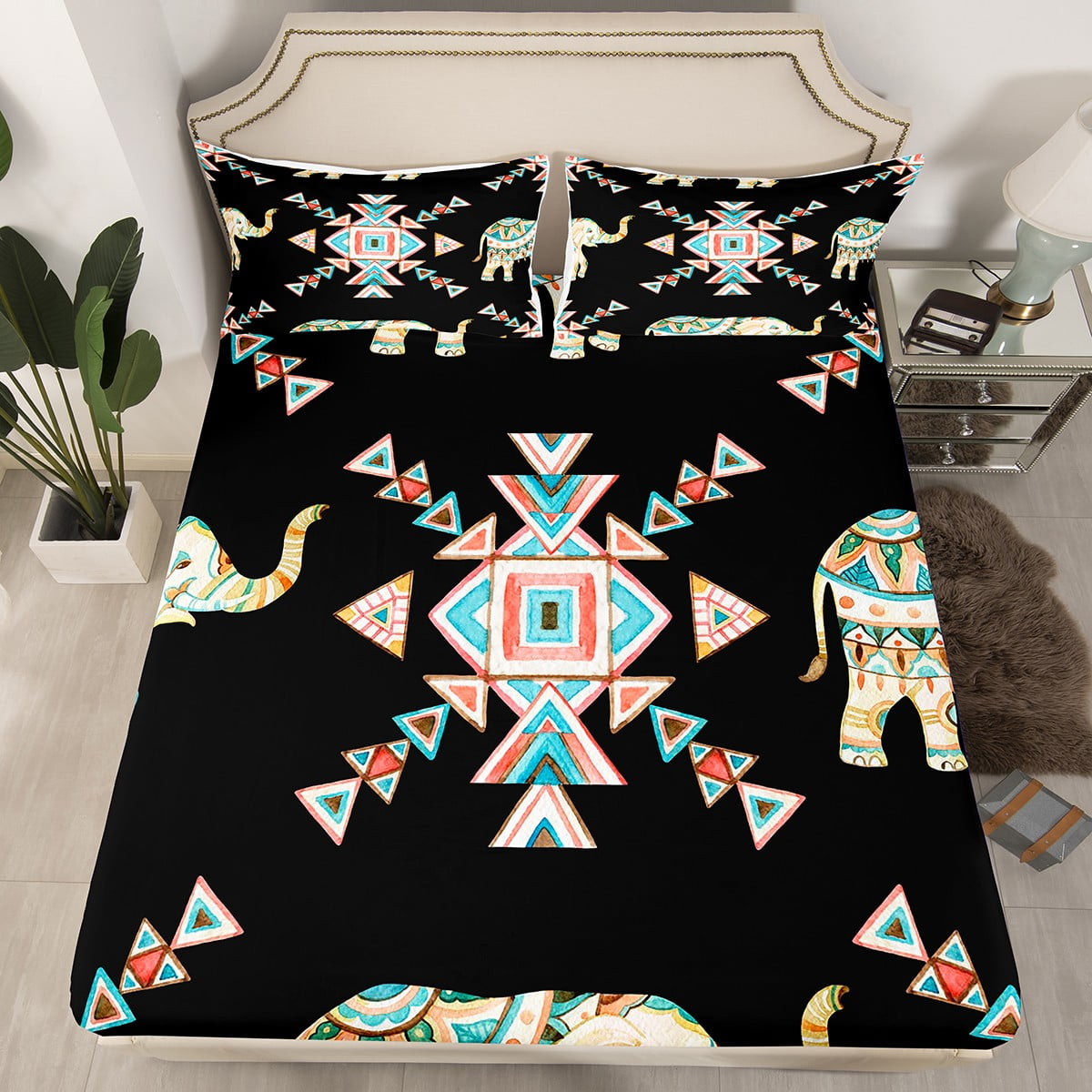 Exotic Elephant Fitted Sheet Twin Arrow Aztec Bed Sheets,Indian ...