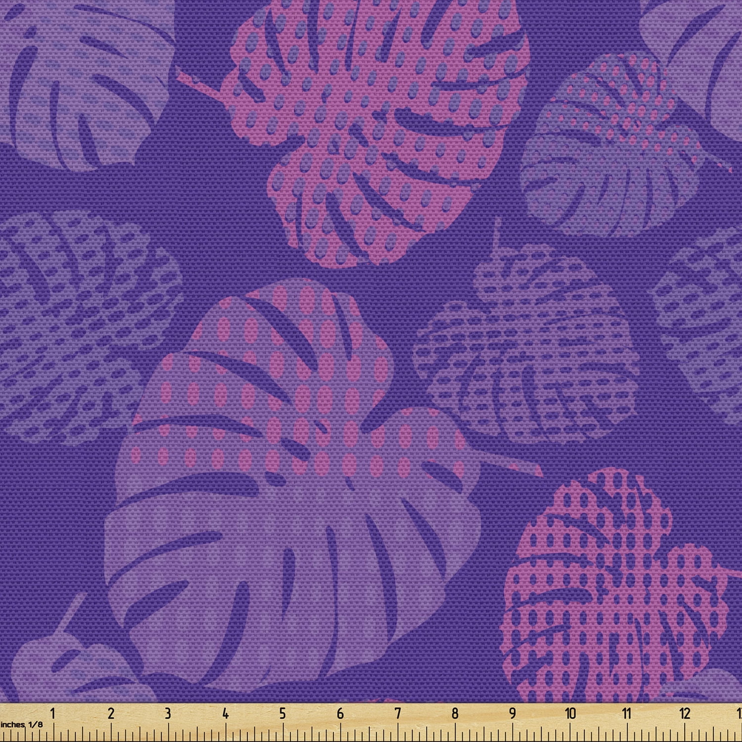 Exotic Fabric by the Yard, Tropical Monstera Leaves Contemporary Design ...