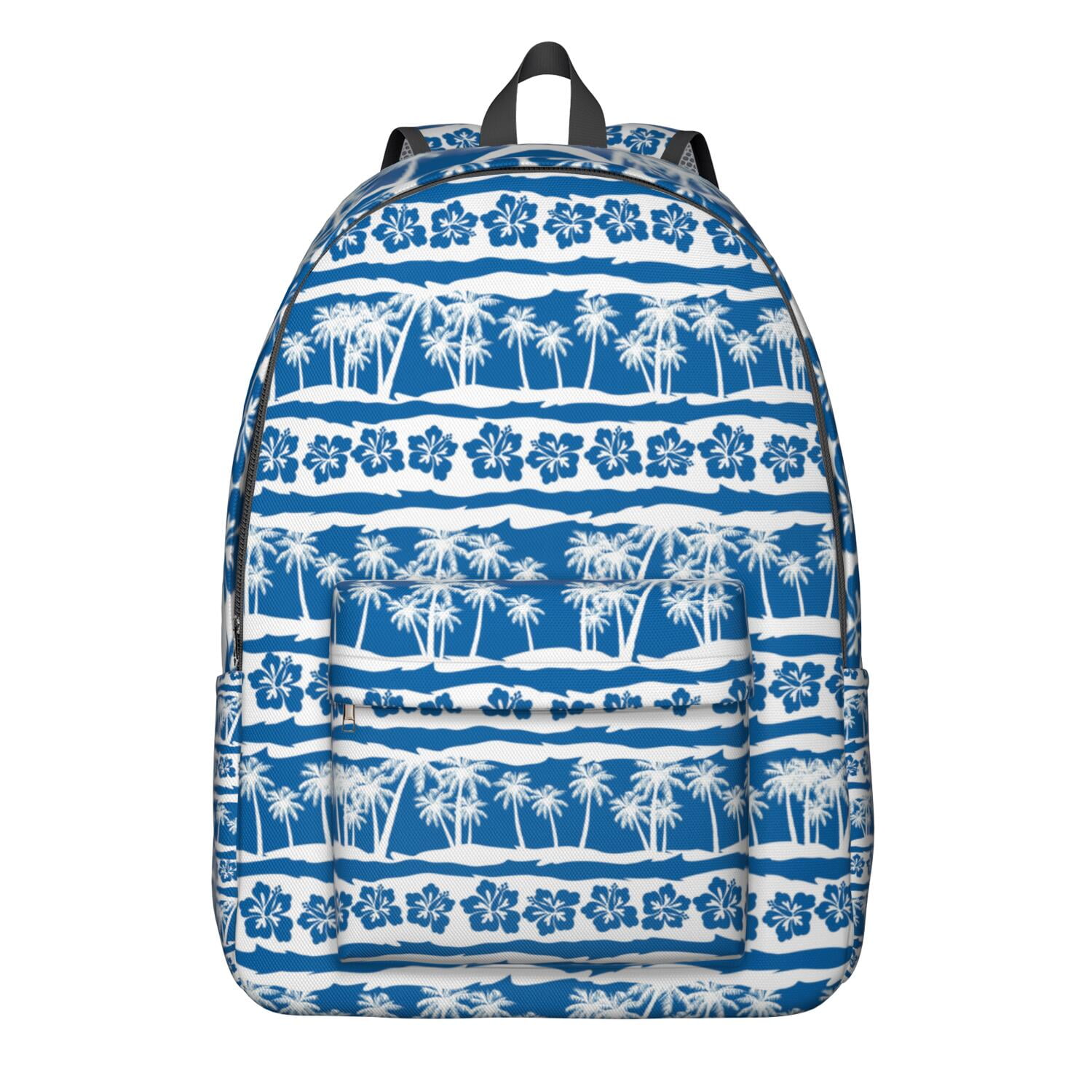 Exotic Floral Backpack, Tropical Hawaiian Print School Bag with Jungle ...