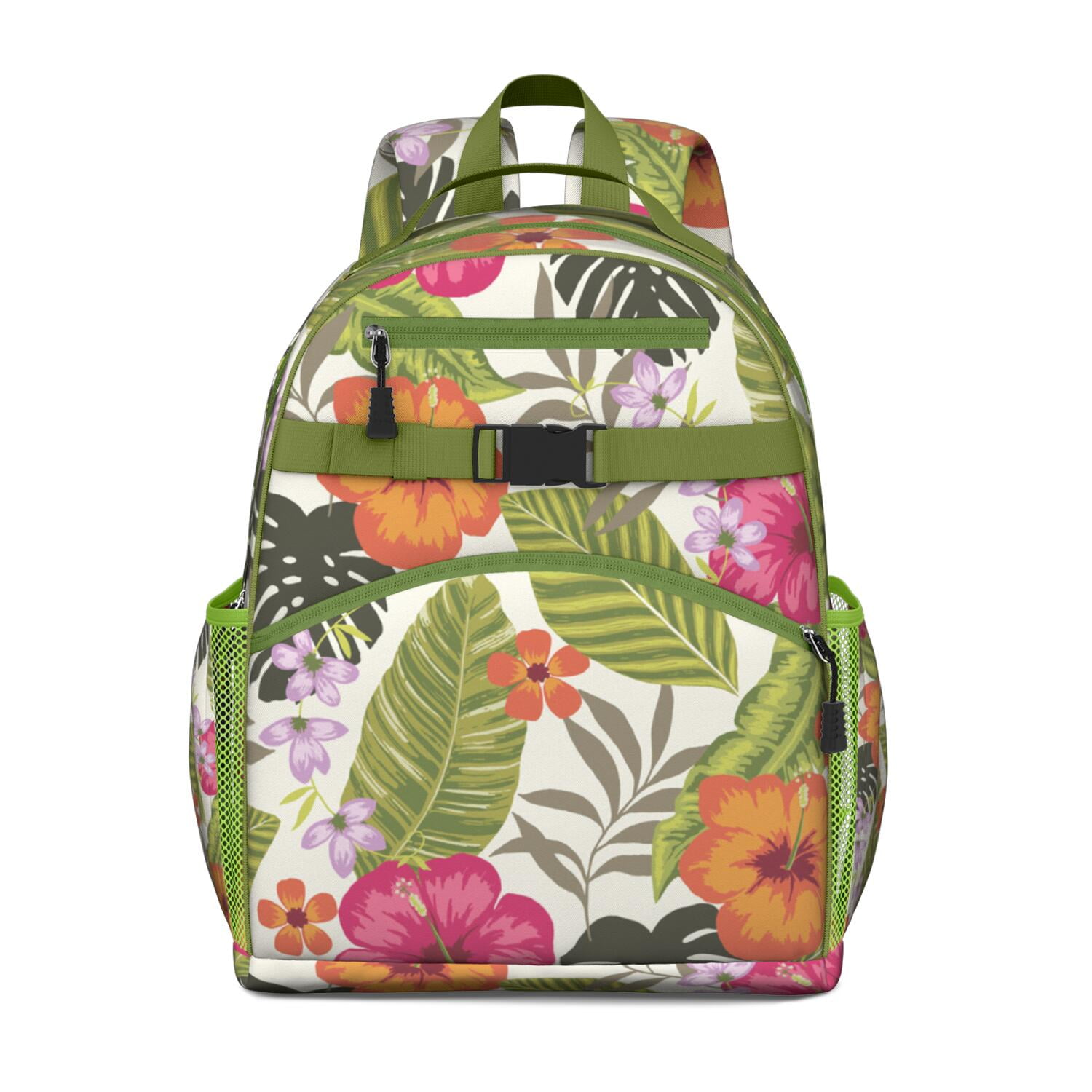 Exotic Floral Ergonomic Backpack - Adjustable Spine-Protecting School ...