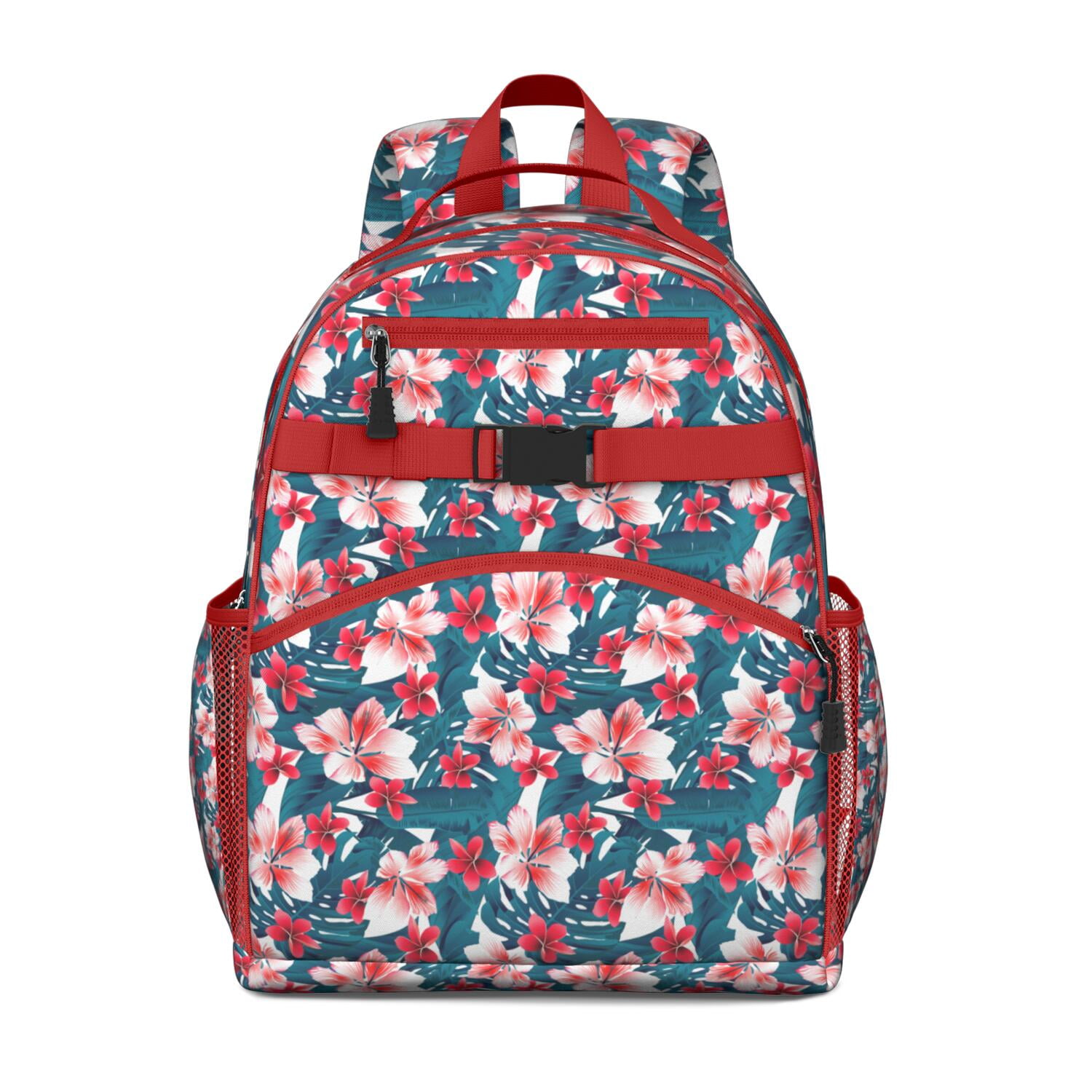 Exotic Floral Ergonomic Backpack - Adjustable Spine-Protecting School ...