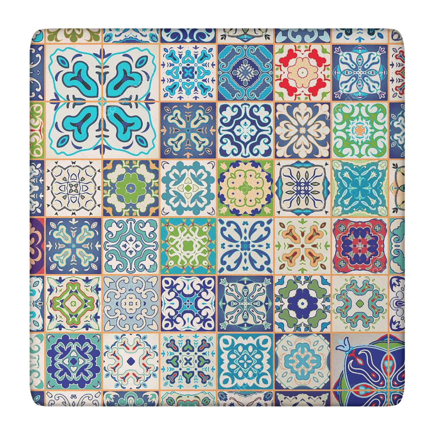 Exotic Floral Fitted Table Cover - Earthy Bohemian Patterns, Elastic ...