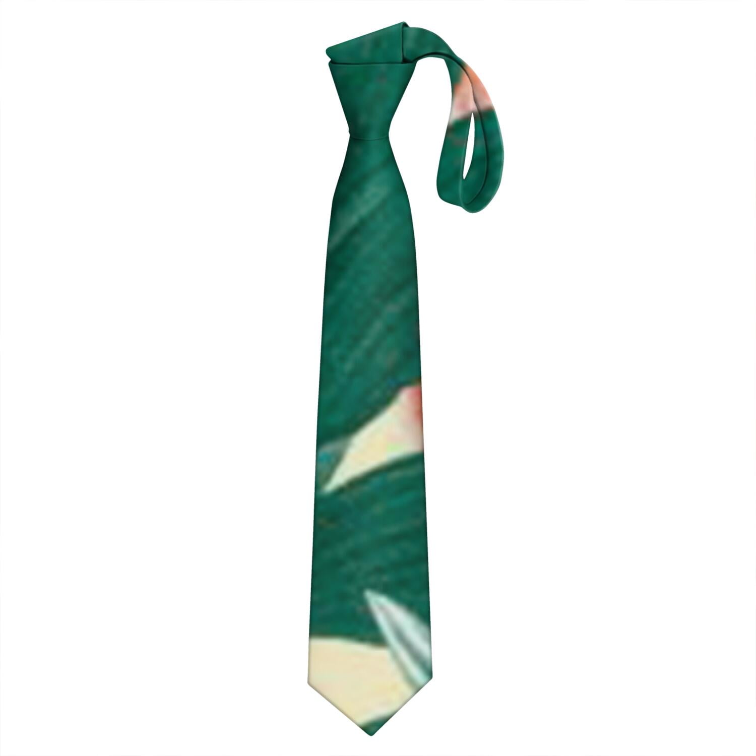 Exotic Floral Hawaiian Print Tie - Soft Satin Necktie for Groomsmen ...