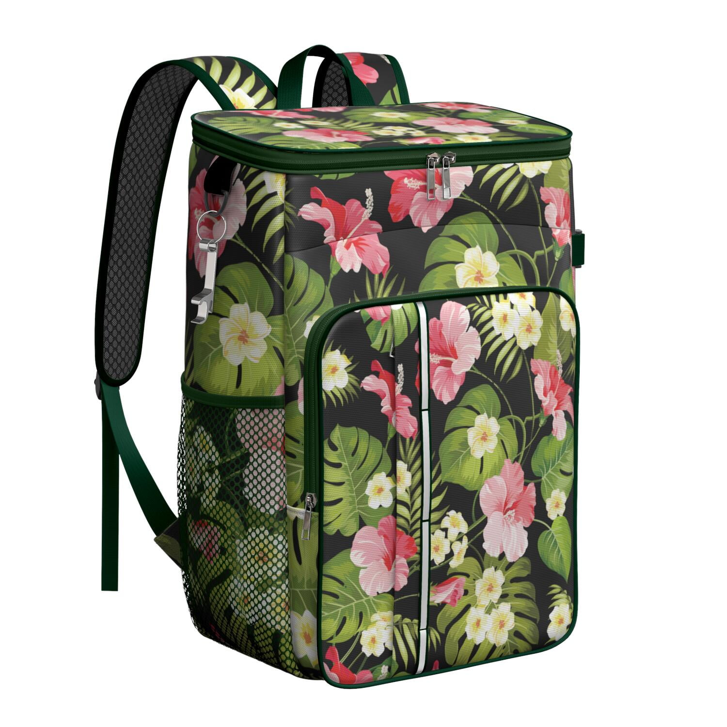 Exotic Floral Insulated Cooler Backpack, Leakproof Lunch Bag with ...