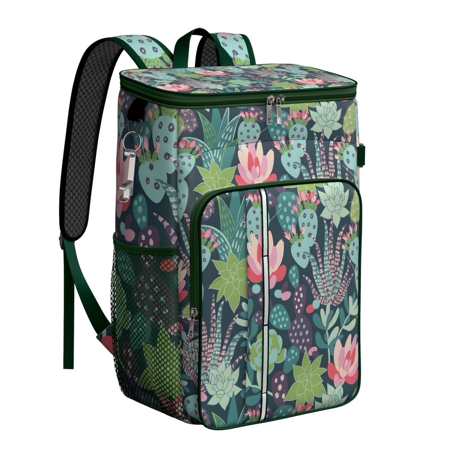 Exotic Floral Insulated Cooler Backpack, Leakproof Lunch Bag with ...