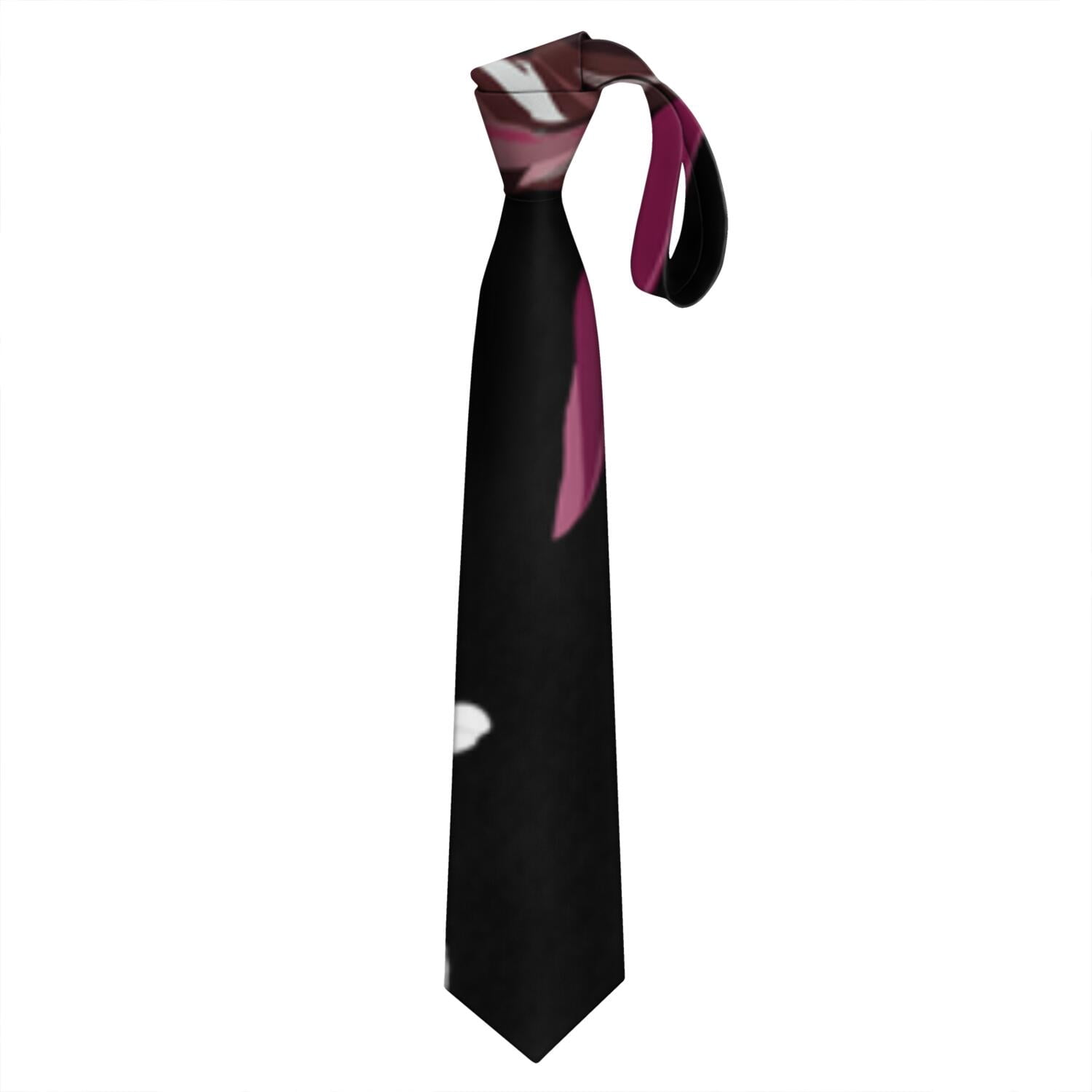 Exotic Floral Men's Tie - Hawaiian Hibiscus Print Satin Business Tie ...