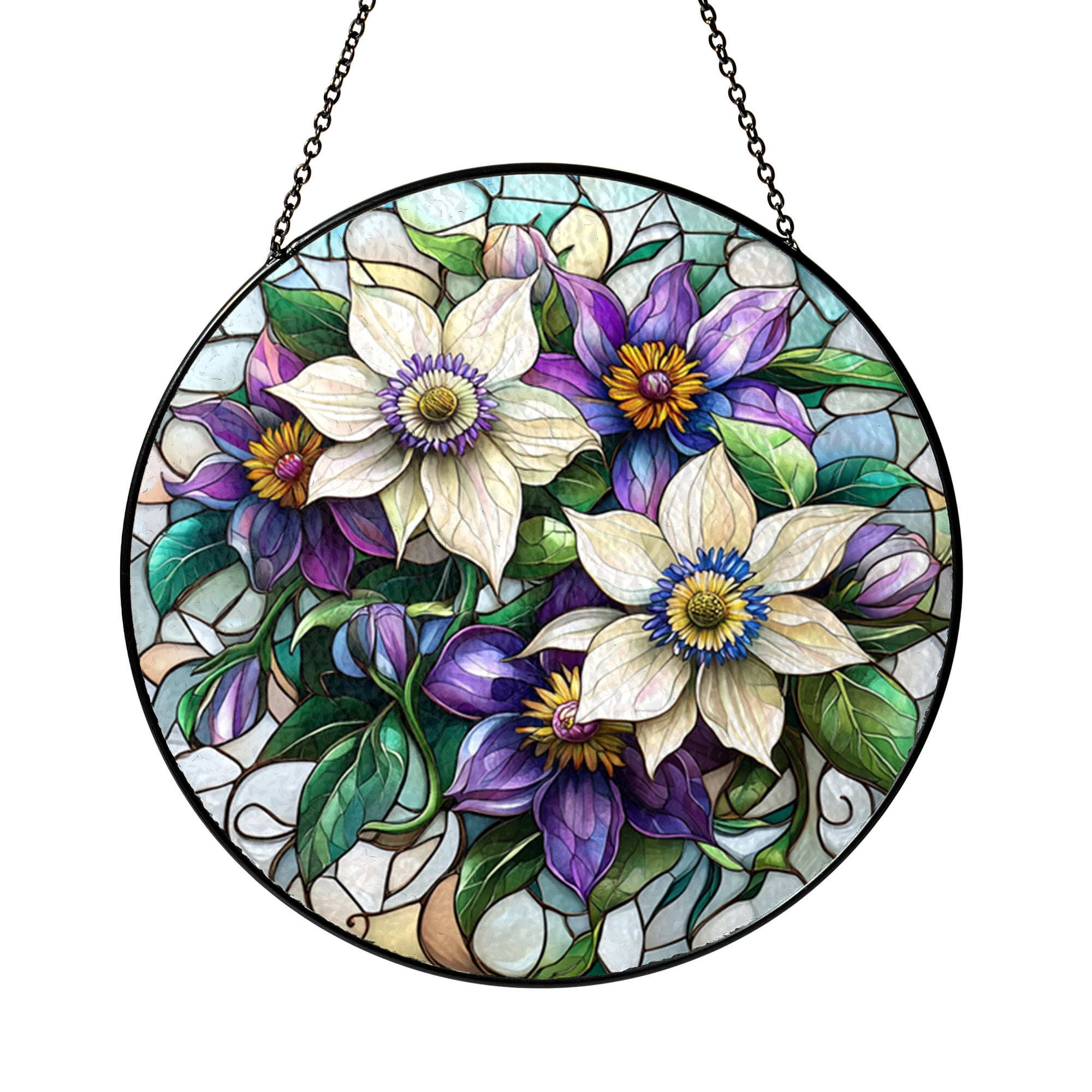 Exotic Flower Bloom Stained Glass Style Suncatcher – Window Decor ...