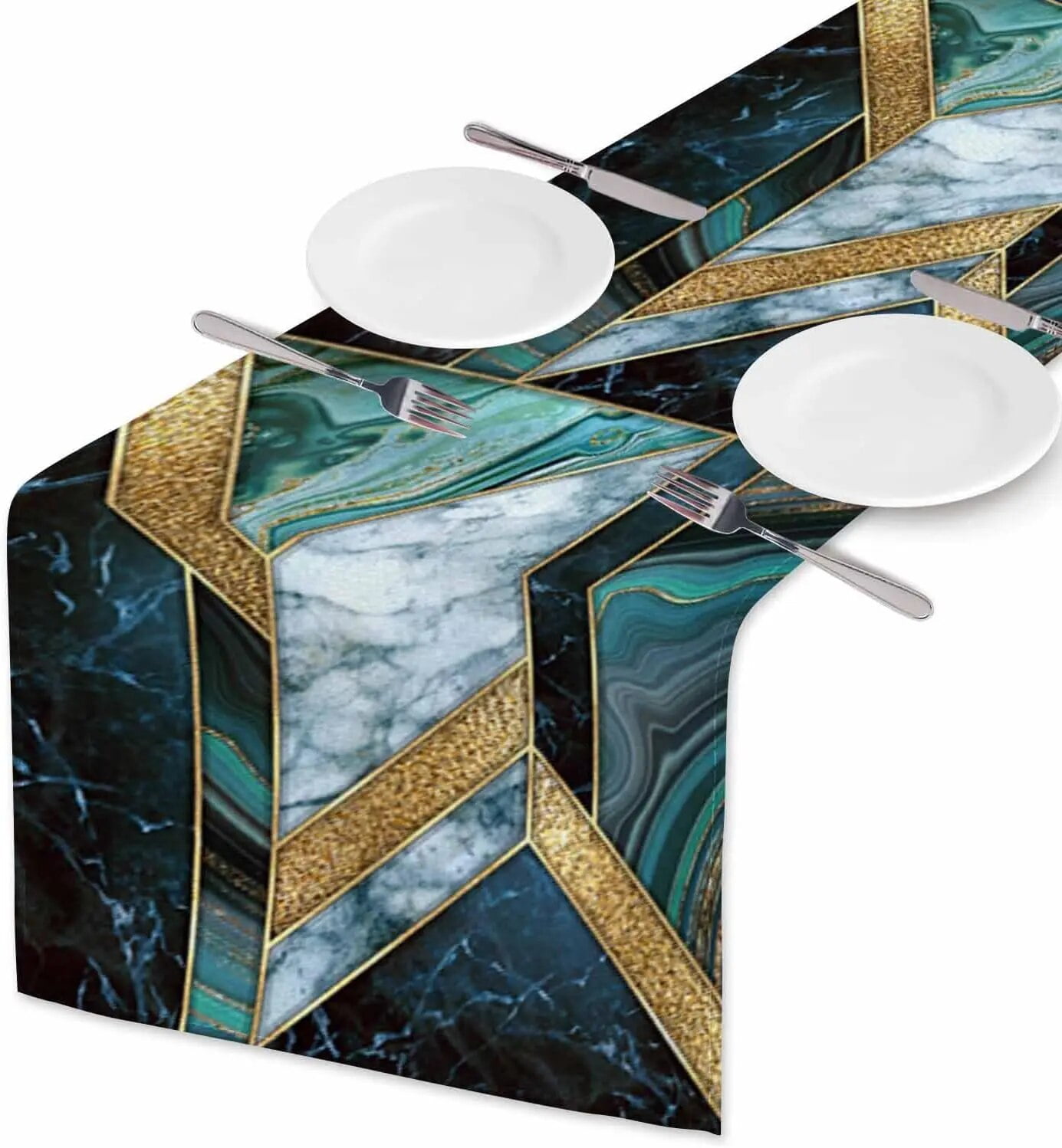 Exotic Flowers Leaves Linen Table Runner Dresser Scarf Table Runner ...