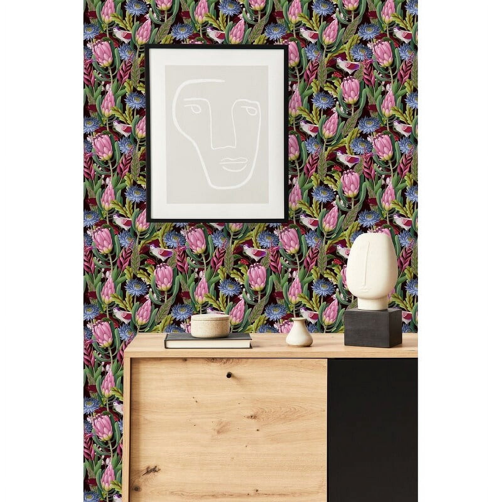 Exotic Flowers and Birds Wallpaper Pre-Pasted - 25"W x 125"H - Walmart.com