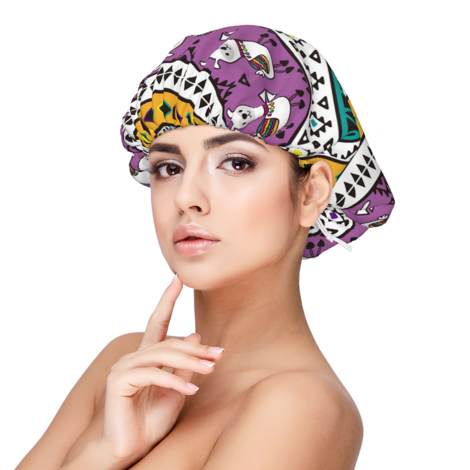 Exotic Funny Cute Alpaca Silk Bonnet for Sleeping Women Men, Adjustable ...