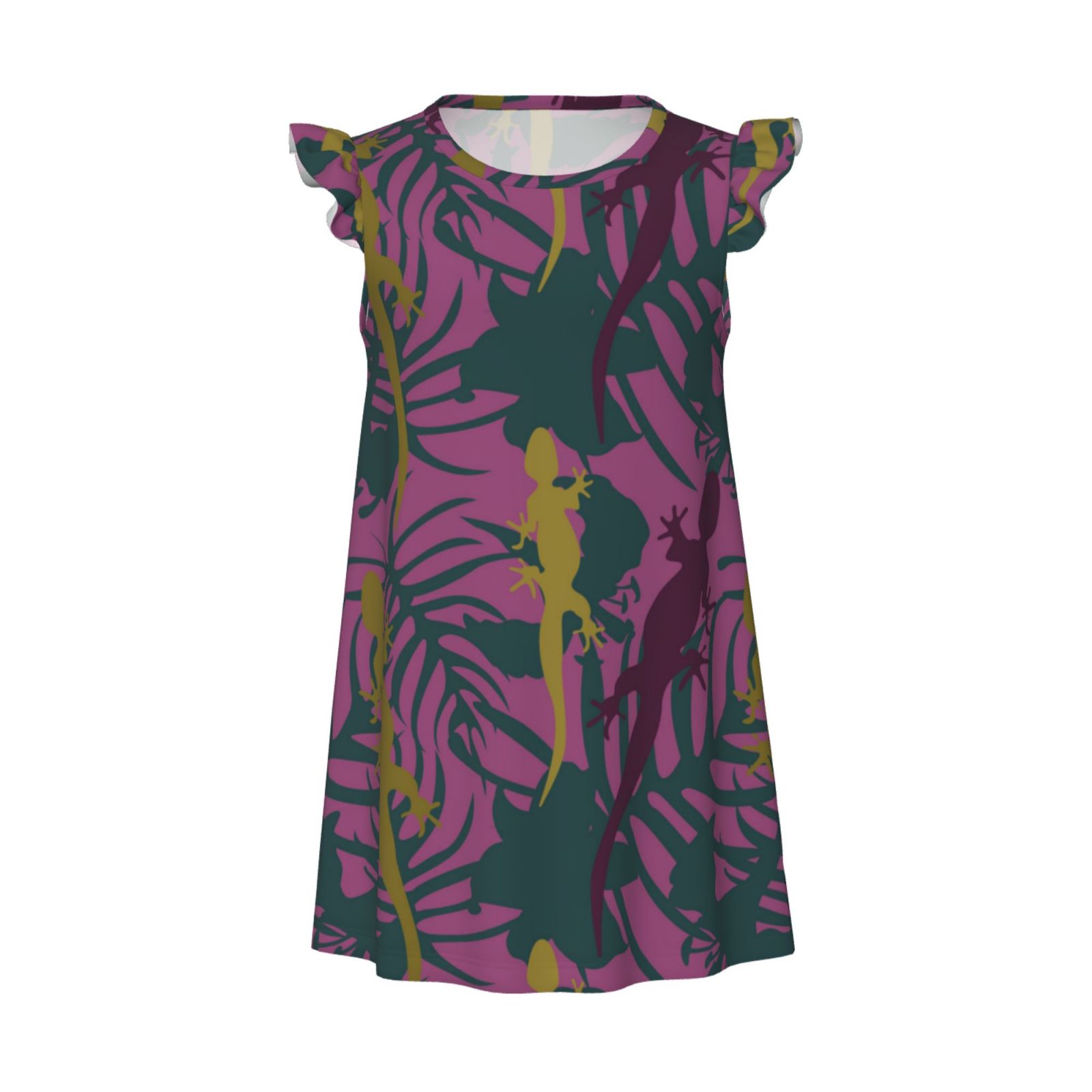 Exotic Gecko Lizard Leaves Girls Nightgowns, Pajamas for Girls, Soft ...