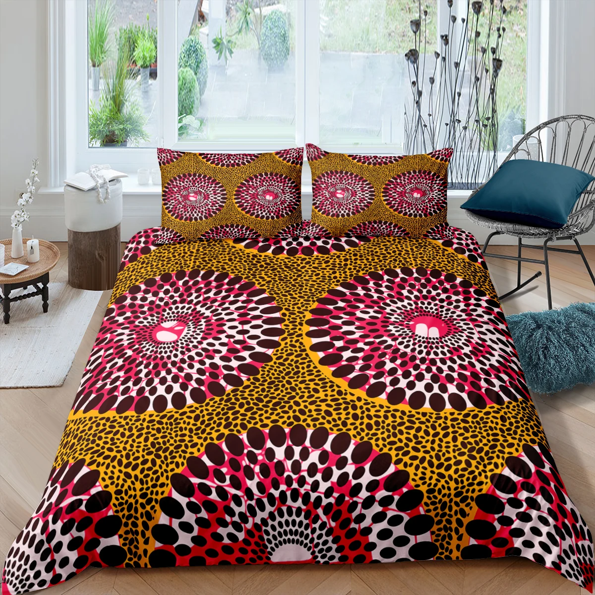 Exotic Geometric Duvet Cover Set Luxury Mandala Bedding Set Colorful ...