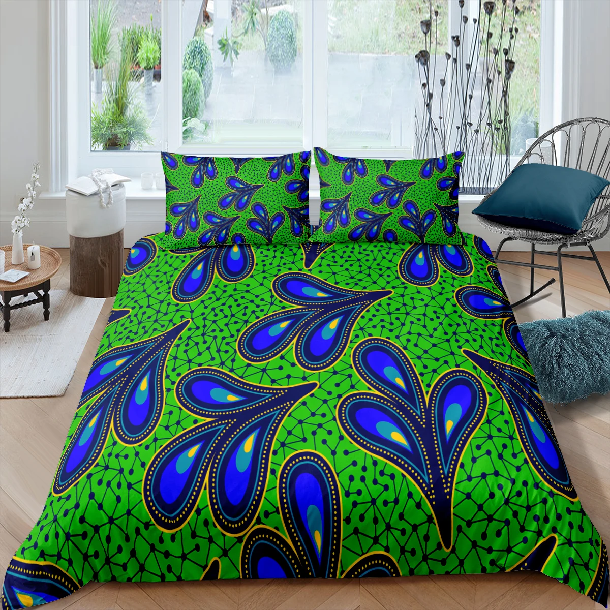 Exotic Geometric Duvet Cover Set Luxury Mandala Bedding Set Colorful ...