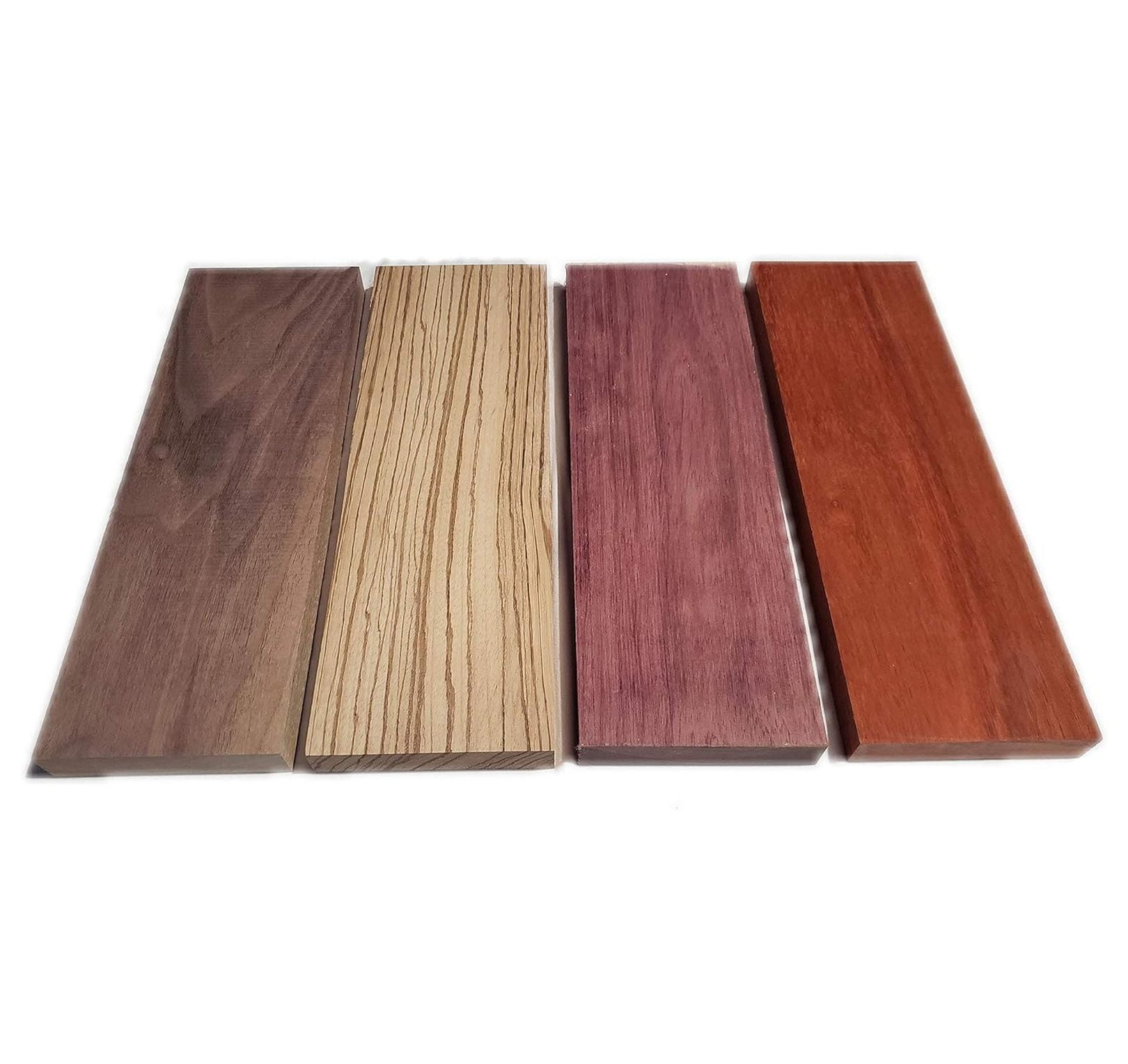 Exotic Hardwood Variety Pack - Padauk, Heart, Zebrawood, Walnut - 3/4 ...