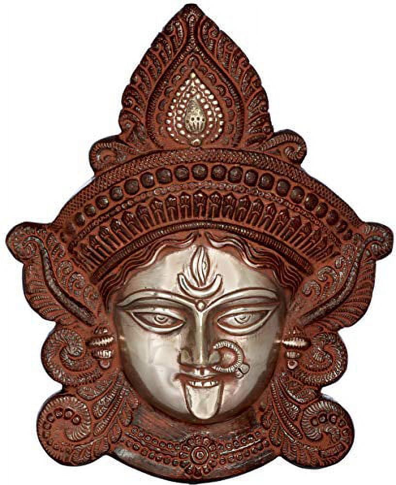 Exotic India Goddess Kali Mask - Brass Statue - Color Antique Gold ...