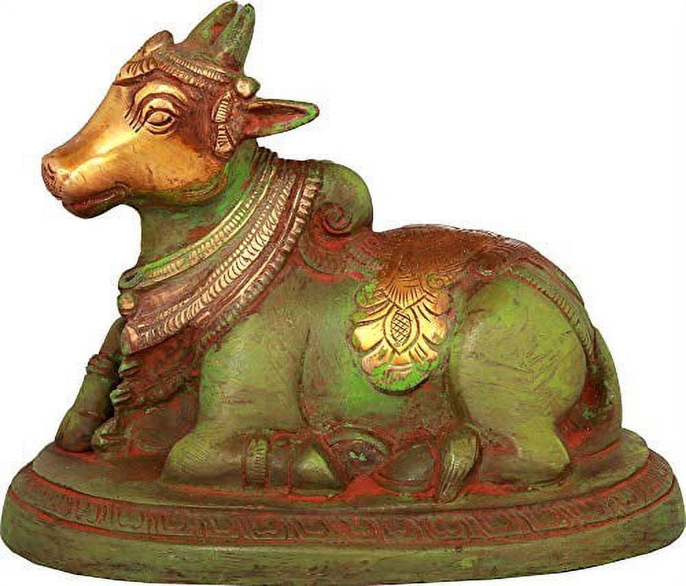 Exotic India Nandi- The Vehicle of Lord Shiva - Brass Statue - Color ...
