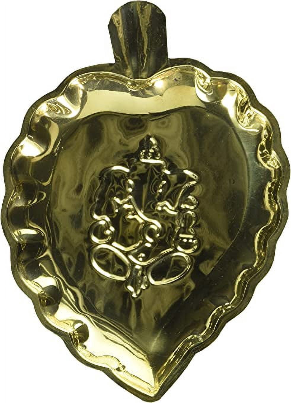 Exotic India Pipal Leaf Puja Thali with the Figure of Ganesha - Brass ...