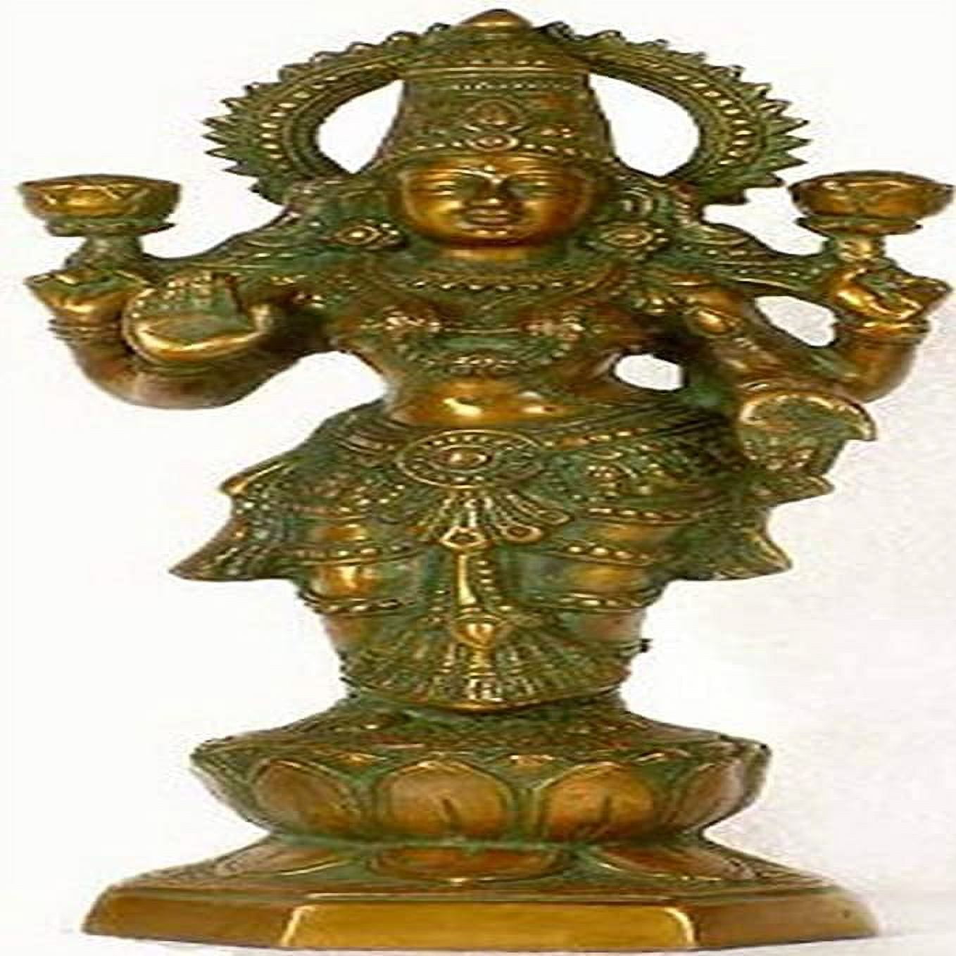 Exotic India Standing Lakshmi - Brass Statue - Walmart.com