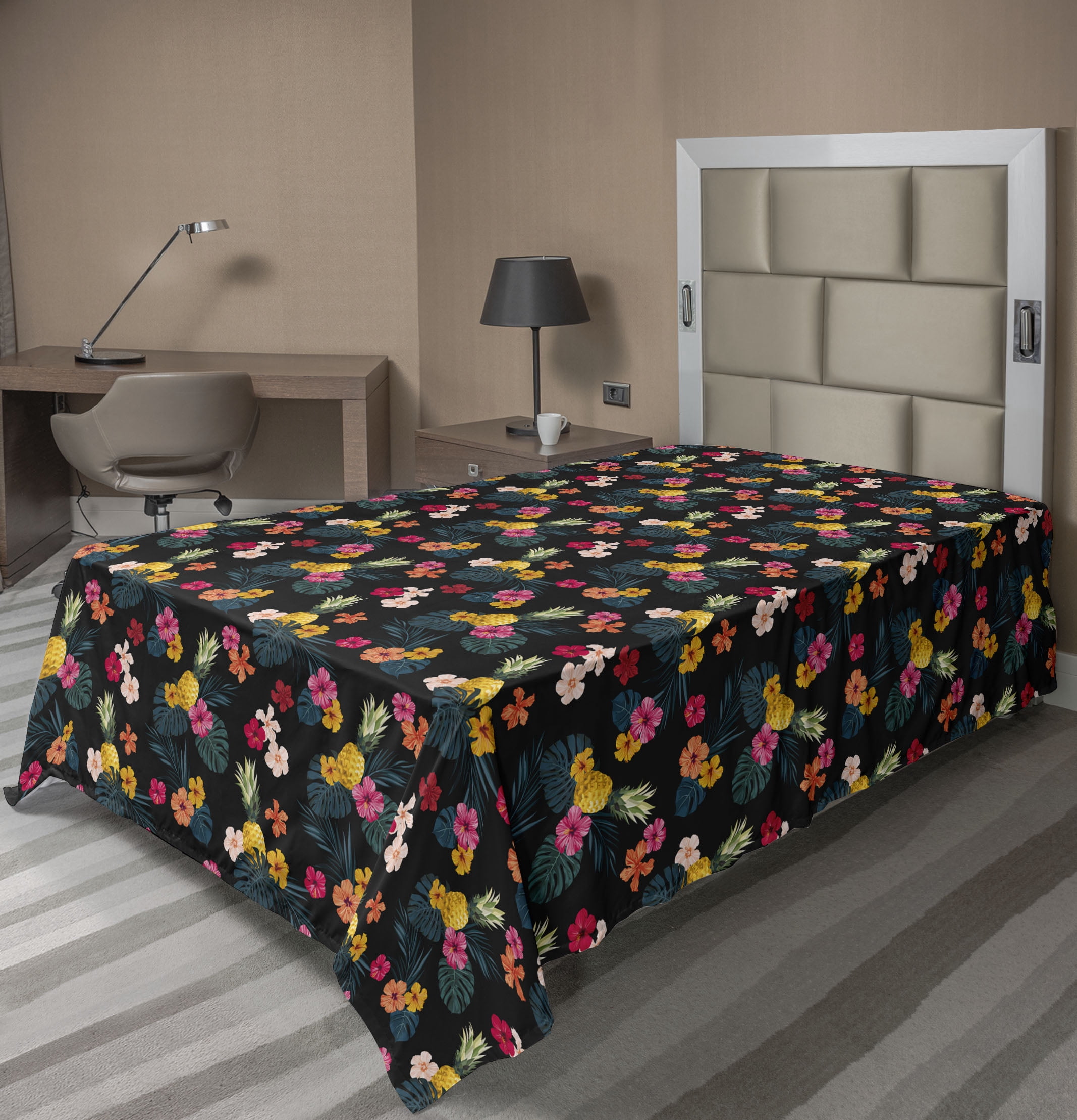 Ambesonne Exotic Life Flat Bedding Sheet Soft Top Sheet, Summer Jungle ...