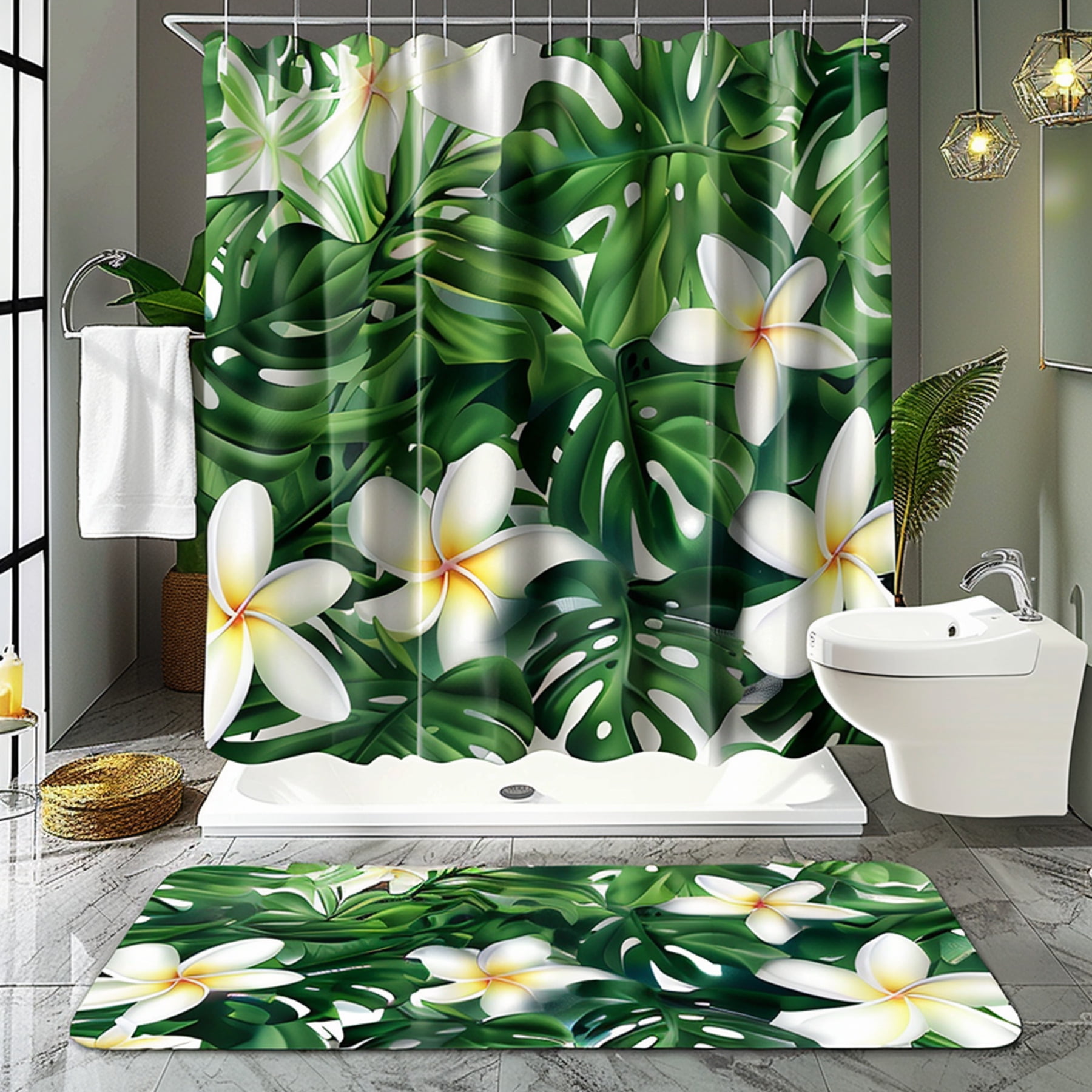 Exotic Oasis Shower Curtain Set Refresh Your Bathroom With Tropical