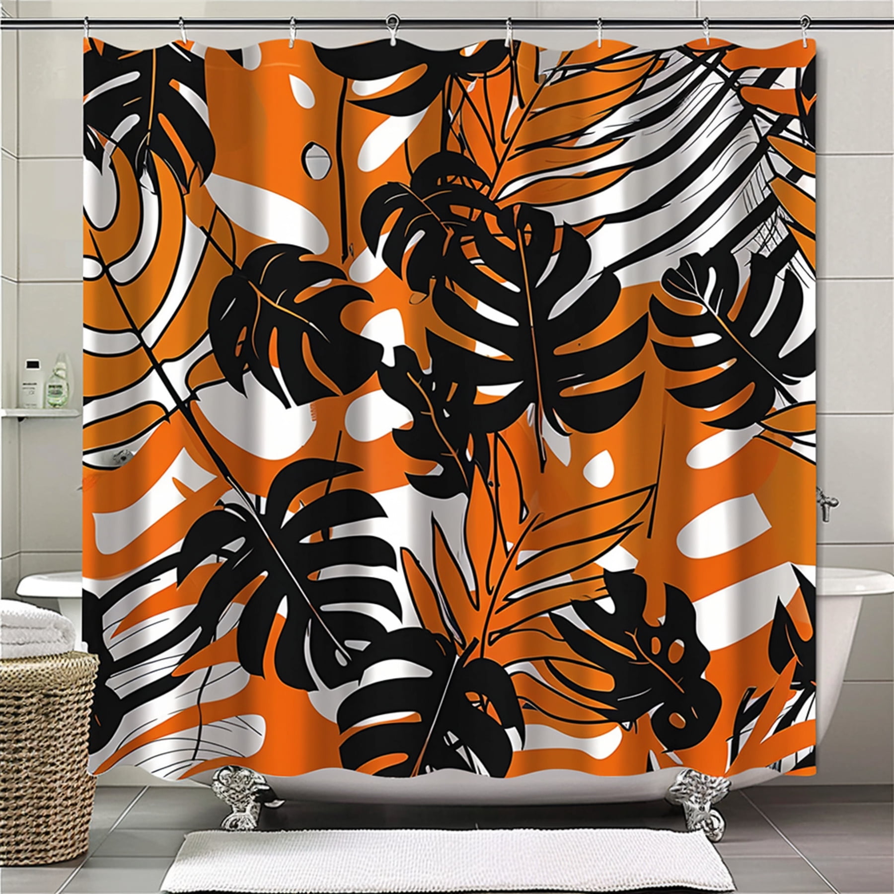 Exotic Oasis Vibrant Tropical Rainforest Shower Curtain With Bold