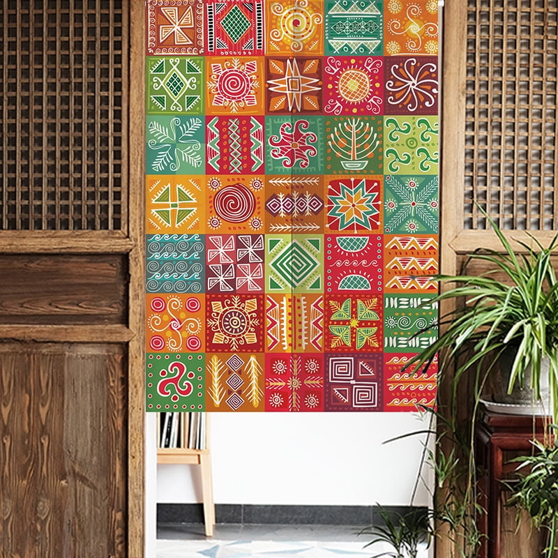 Exotic Painted Door Curtains Personalized Ethnic Style Porch Partitions ...