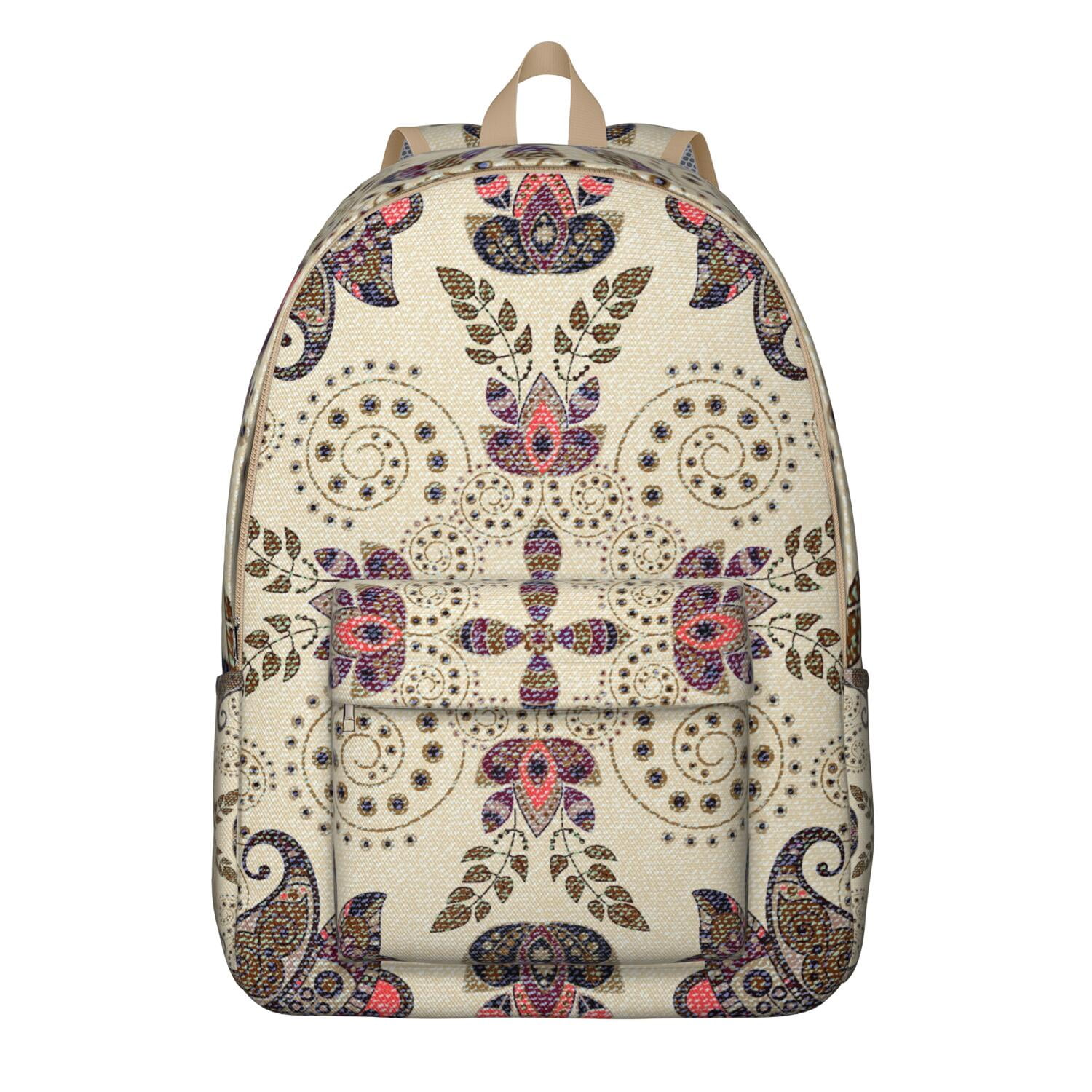 Exotic Paisley Artwork Backpack for Women, Boho Mandala Inspired School ...