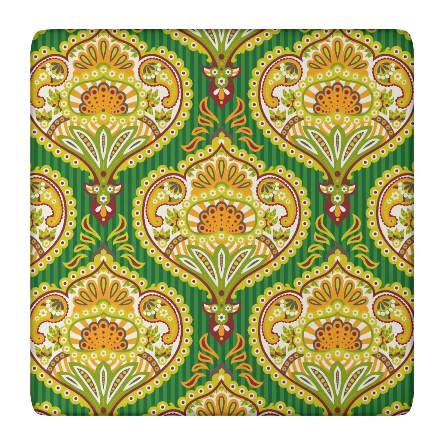 Exotic Paisley Artwork Elastic Tablecloth, Vintage Square Table Cover ...