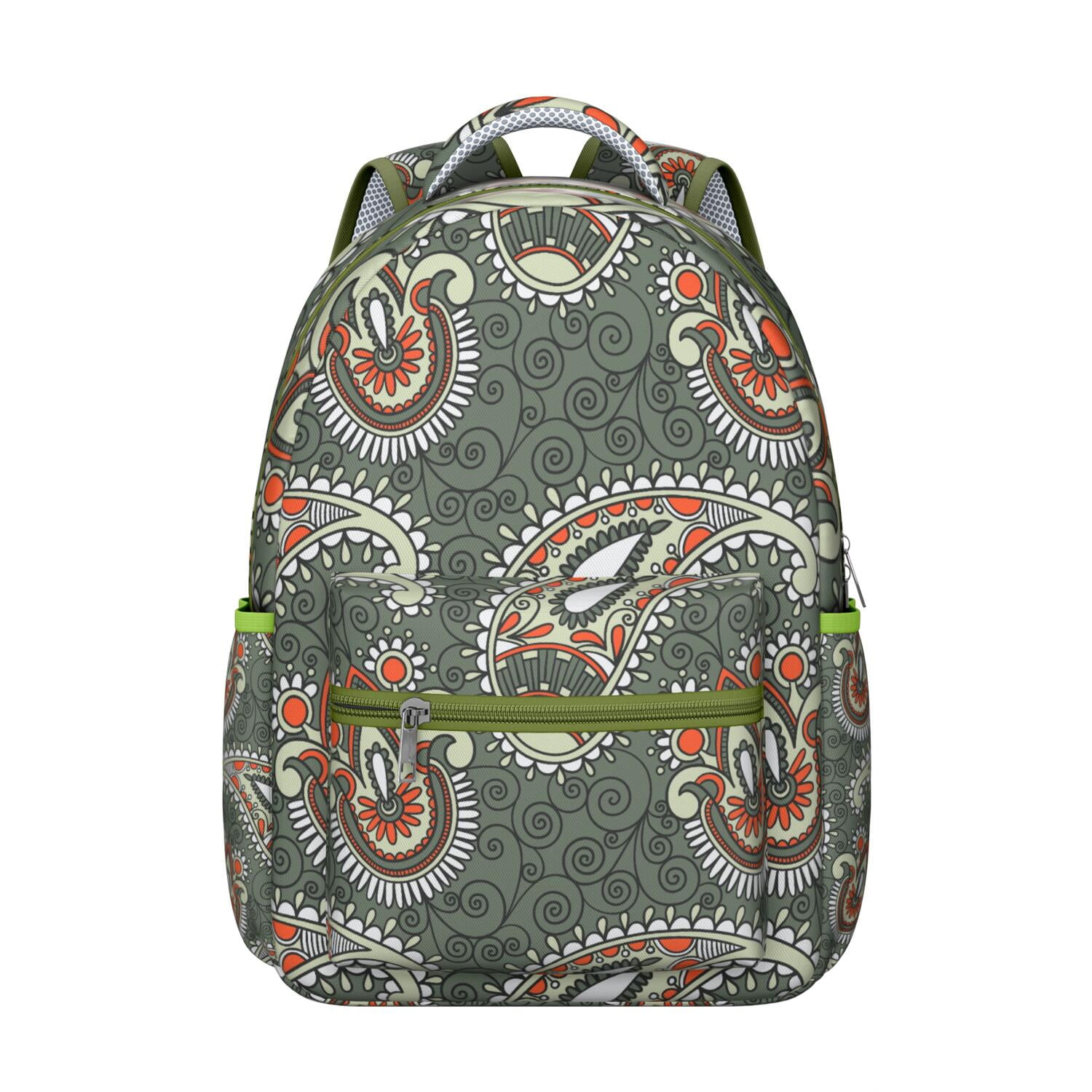 Exotic Paisley Artwork School Backpack - Breathable Straps & Durable ...