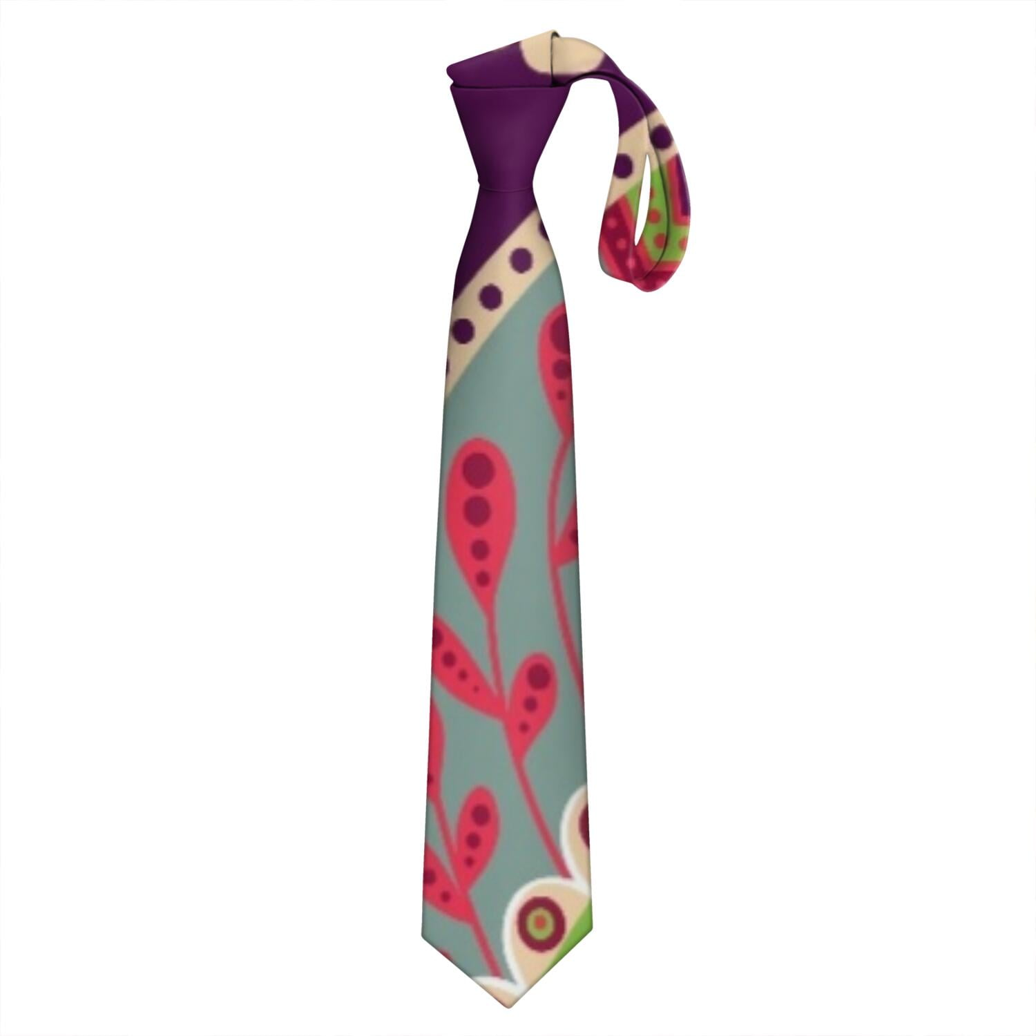 Exotic Paisley Artwork Tie - Chic Boho Satin Formal Necktie for Men ...