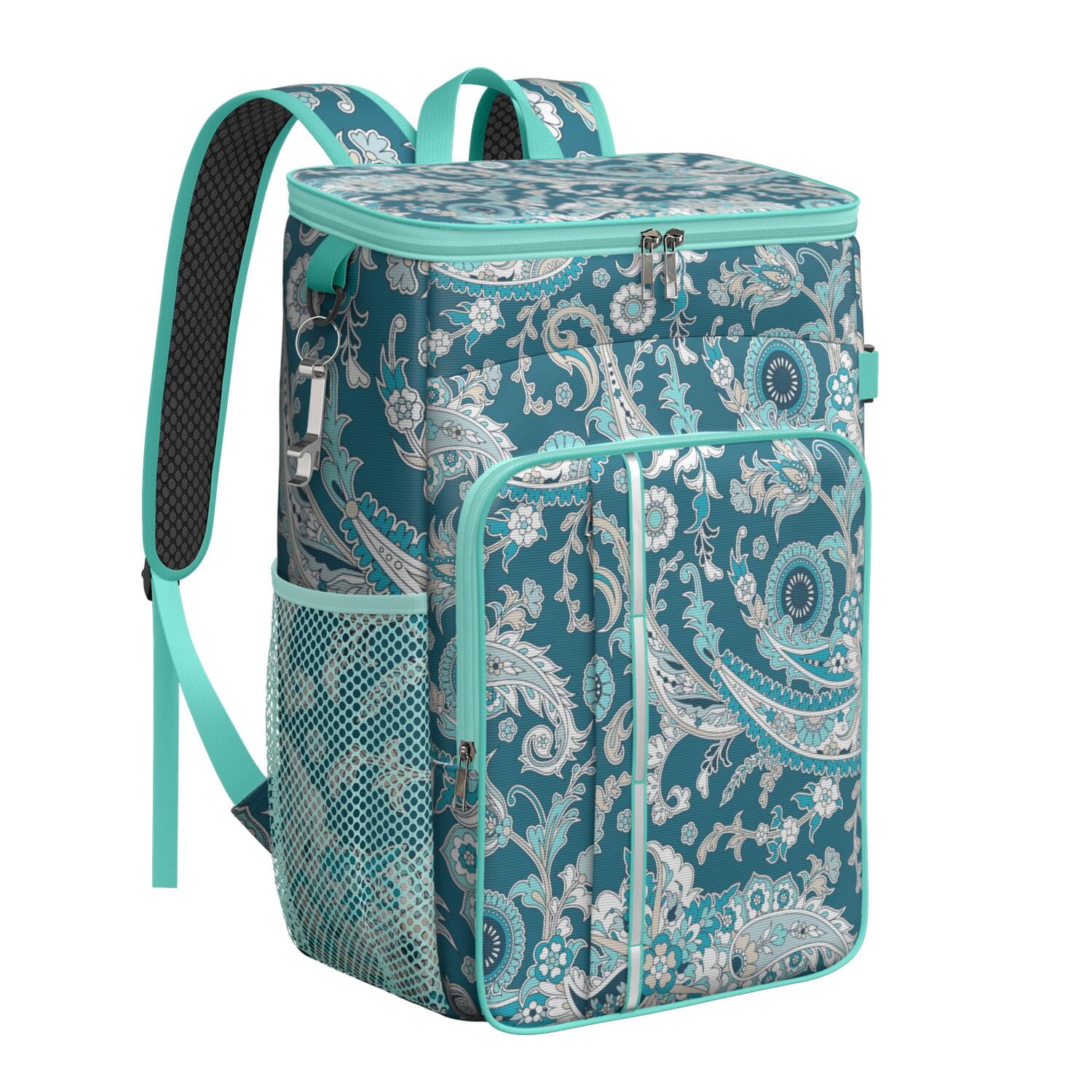 Exotic Paisley Boho Floral Insulated Cooler Backpack, Vintage Ethnic ...