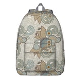 Exotic Paisley Floral School Backpack, Bohemian Artistic Ethnic Canvas ...