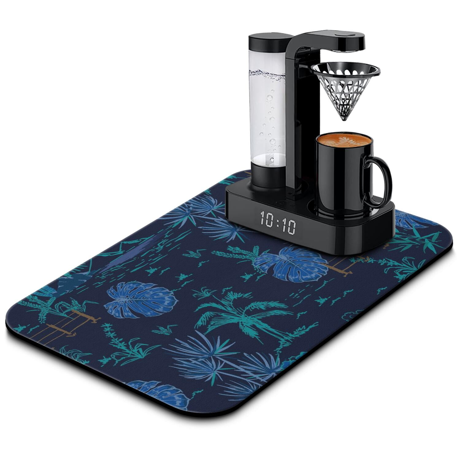 Exotic Palm Tree Kitchen Mat, Diatom Mud Dish Drying Pad, Hawaiian ...