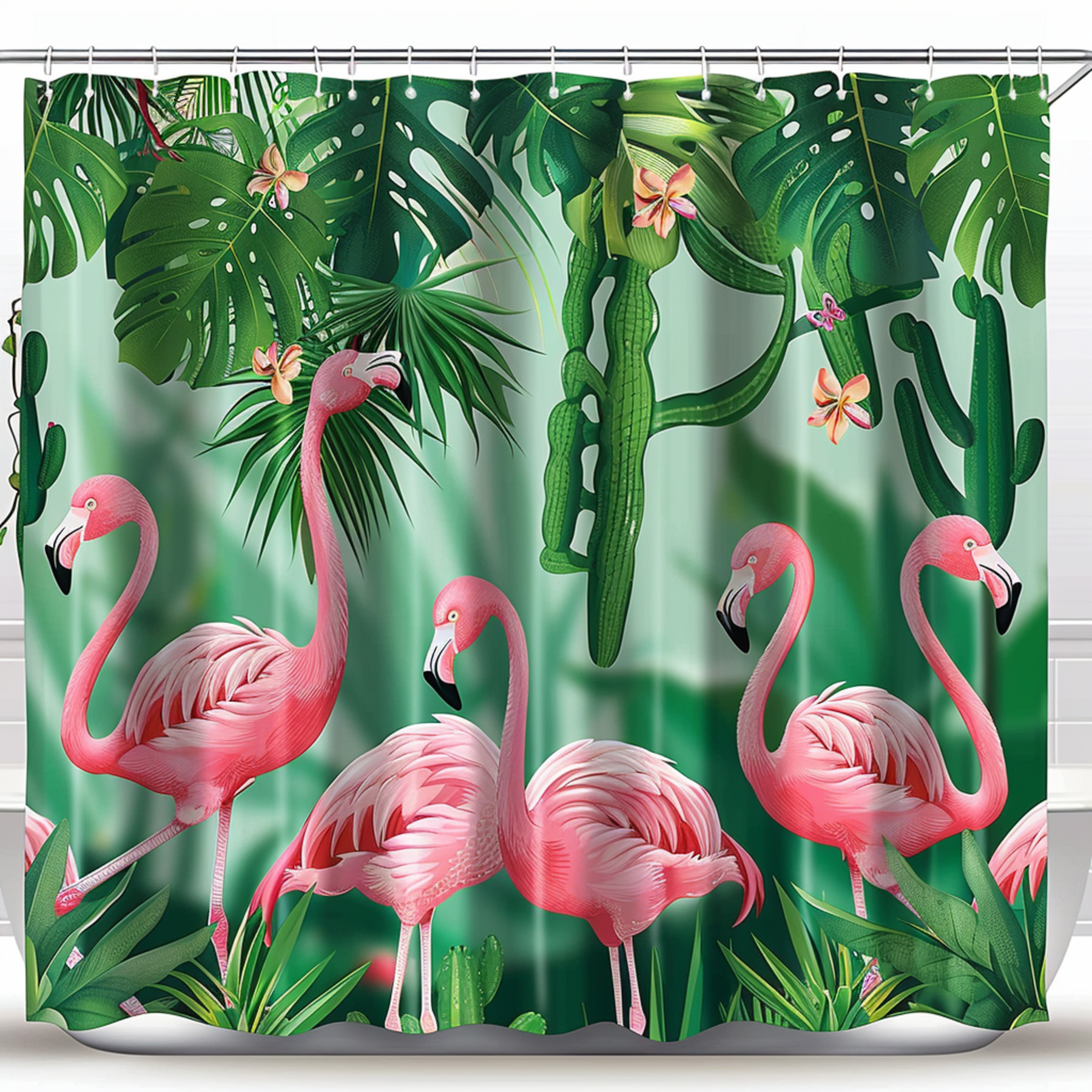 Exotic Paradise Shower Curtain Vibrant Tropical Bathroom Decor with ...