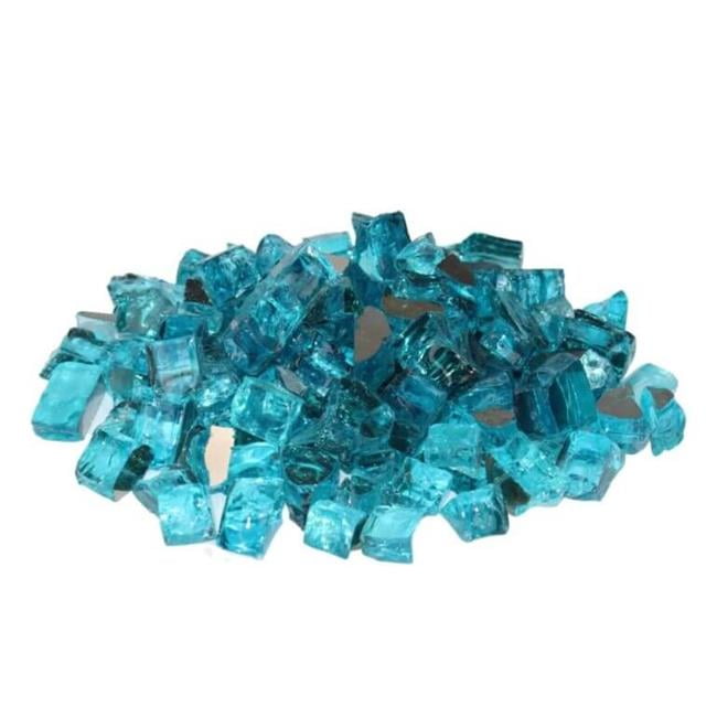 Exotic Pebble & Aggregates EG25-R13M-TEA 0.5 in. Fire Glass 25 lbs Pail ...