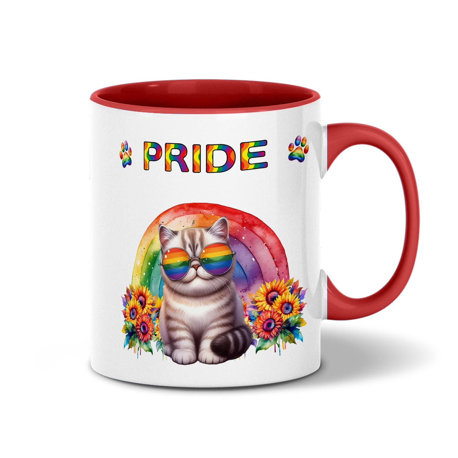Exotic Shorthair Celebrates Rainbow Pride Month LGBT LGBTQ+ 11oz Accent ...