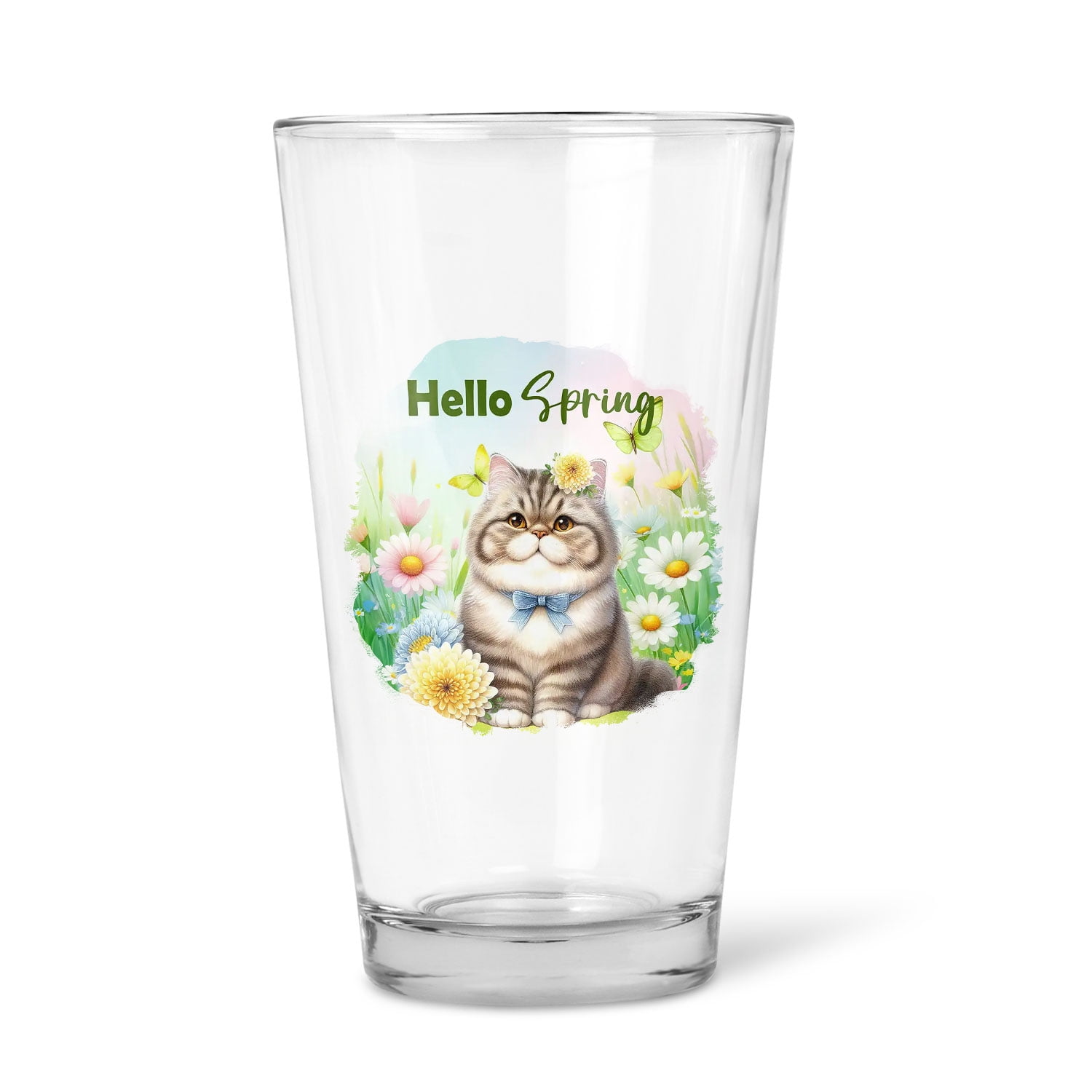 Exotic Shorthair Hello Spring Time Flower Floral Nature 16oz Pint Beer ...