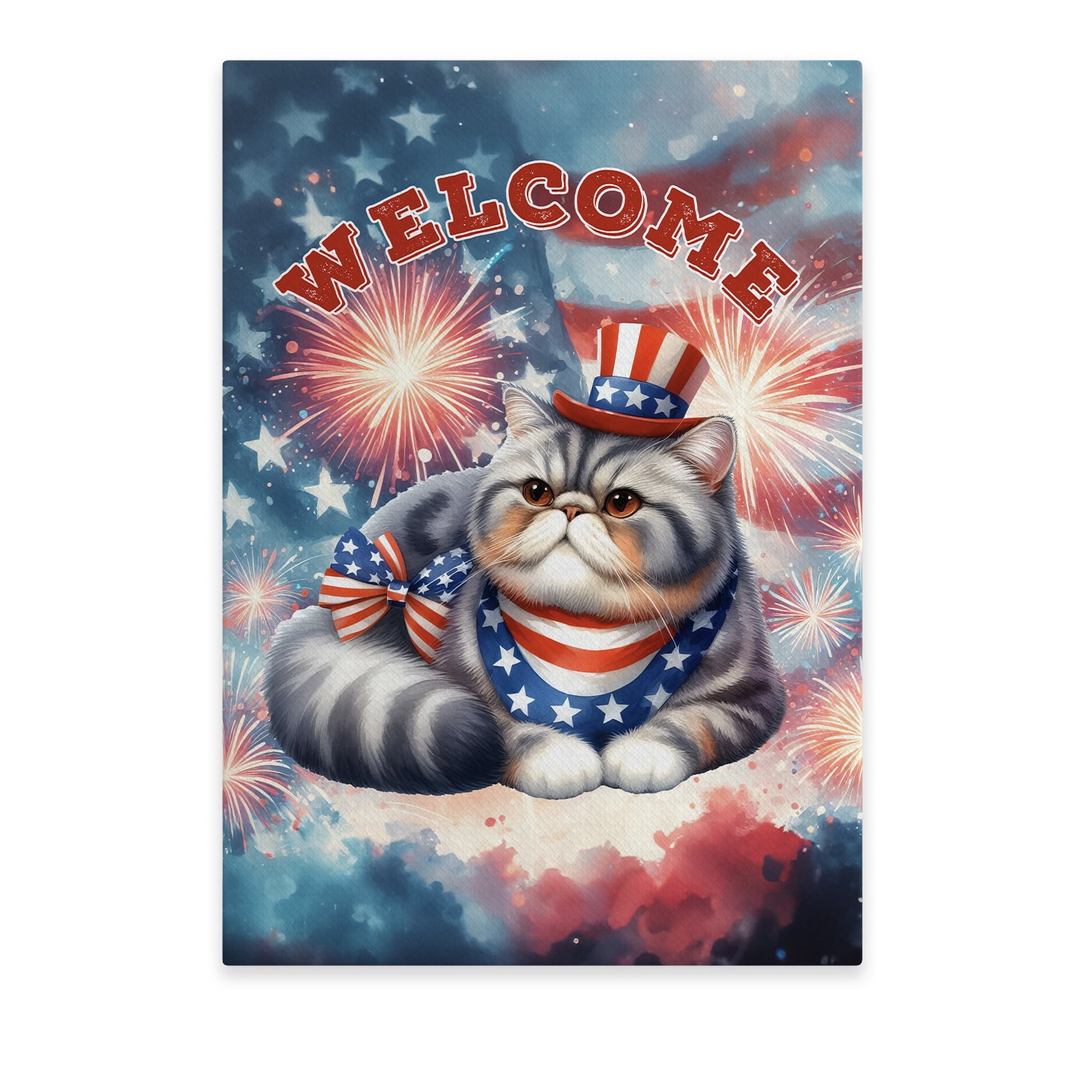 Exotic Shorthair Patriotic Welcome for 4Th of July Independence Day ...