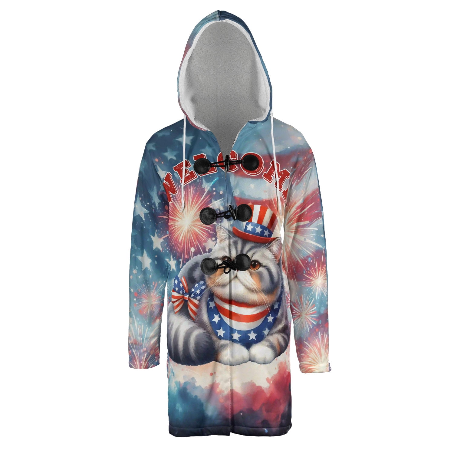 Exotic Shorthair Patriotic Welcome for 4Th of July Independence Day All Over Print 3D Hooded ...