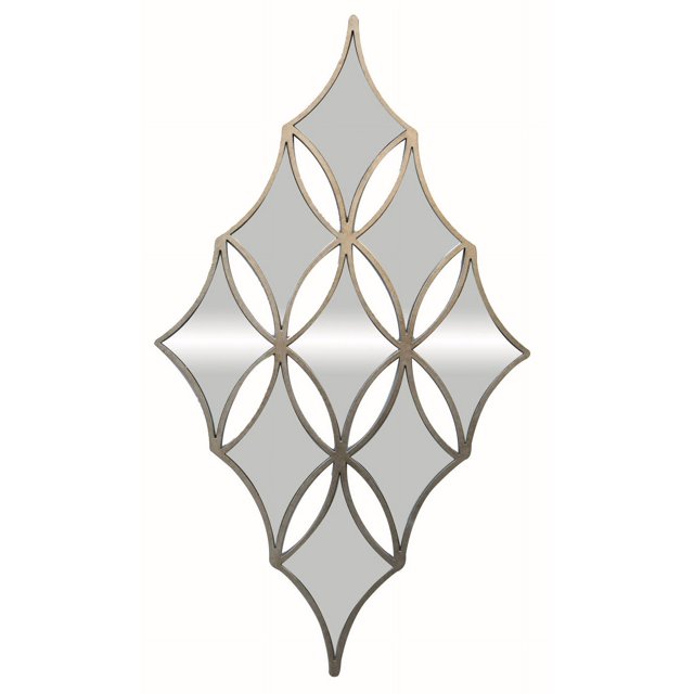 Exotic Silver Many Diamonds Mirror - 48x26.7 in - 9 Diamond-Shaped ...