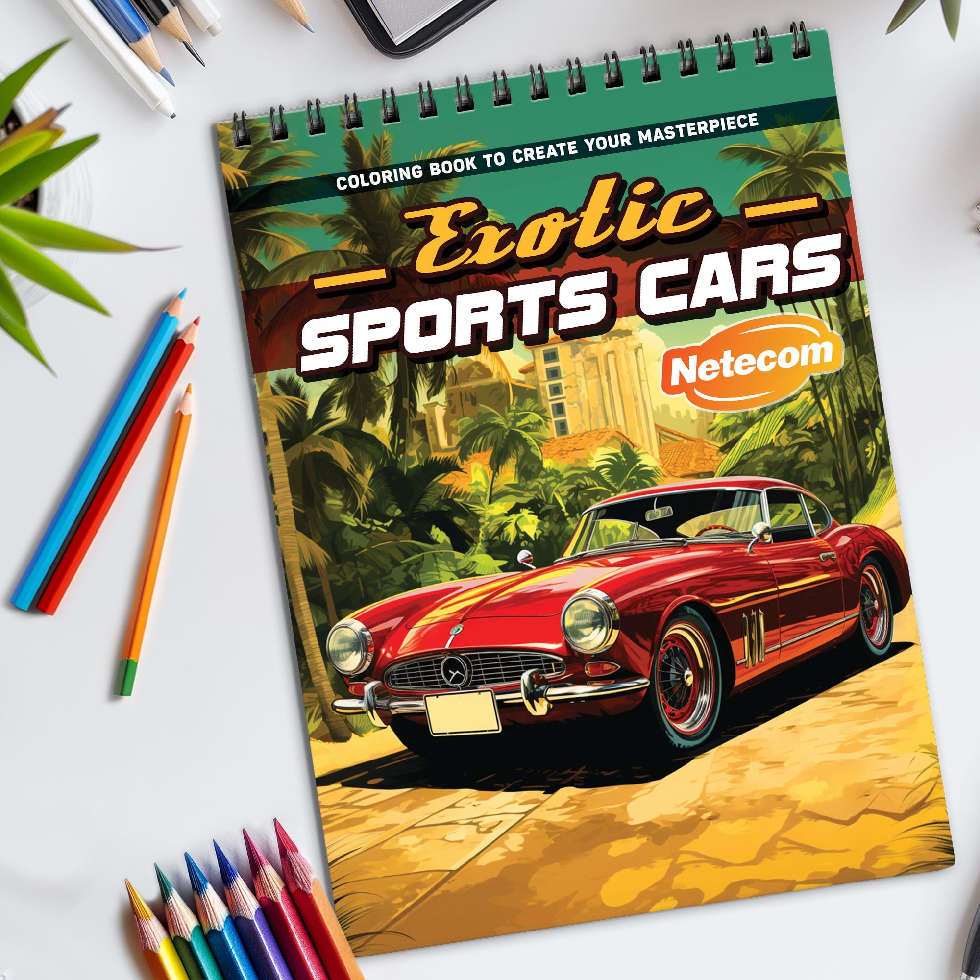 Exotic Sports Cars Spiral Bound Coloring Book, Sleek Exotic Sports Cars ...