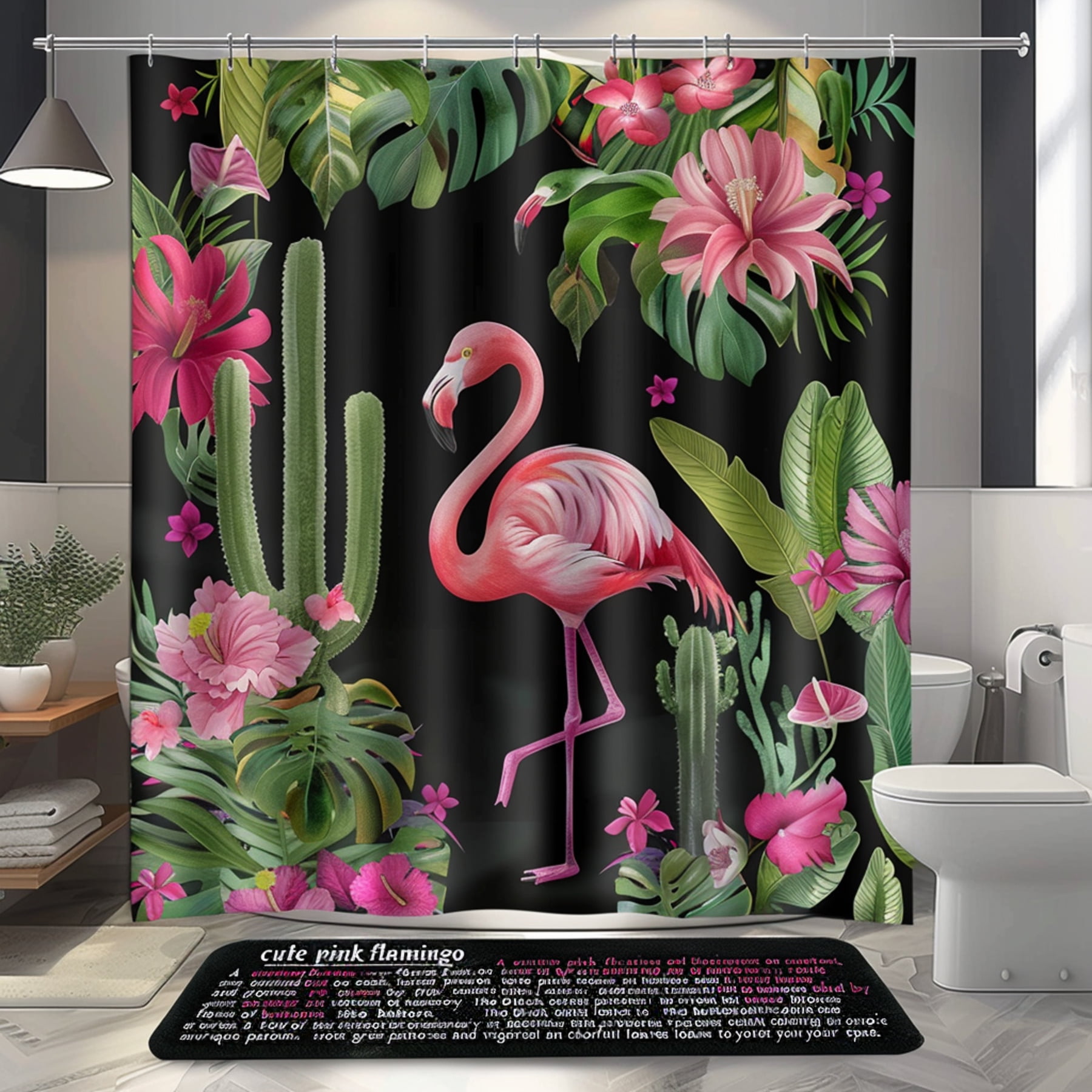 Exotic Tropical Bathroom Set with Vibrant Floral Patterns for a ...