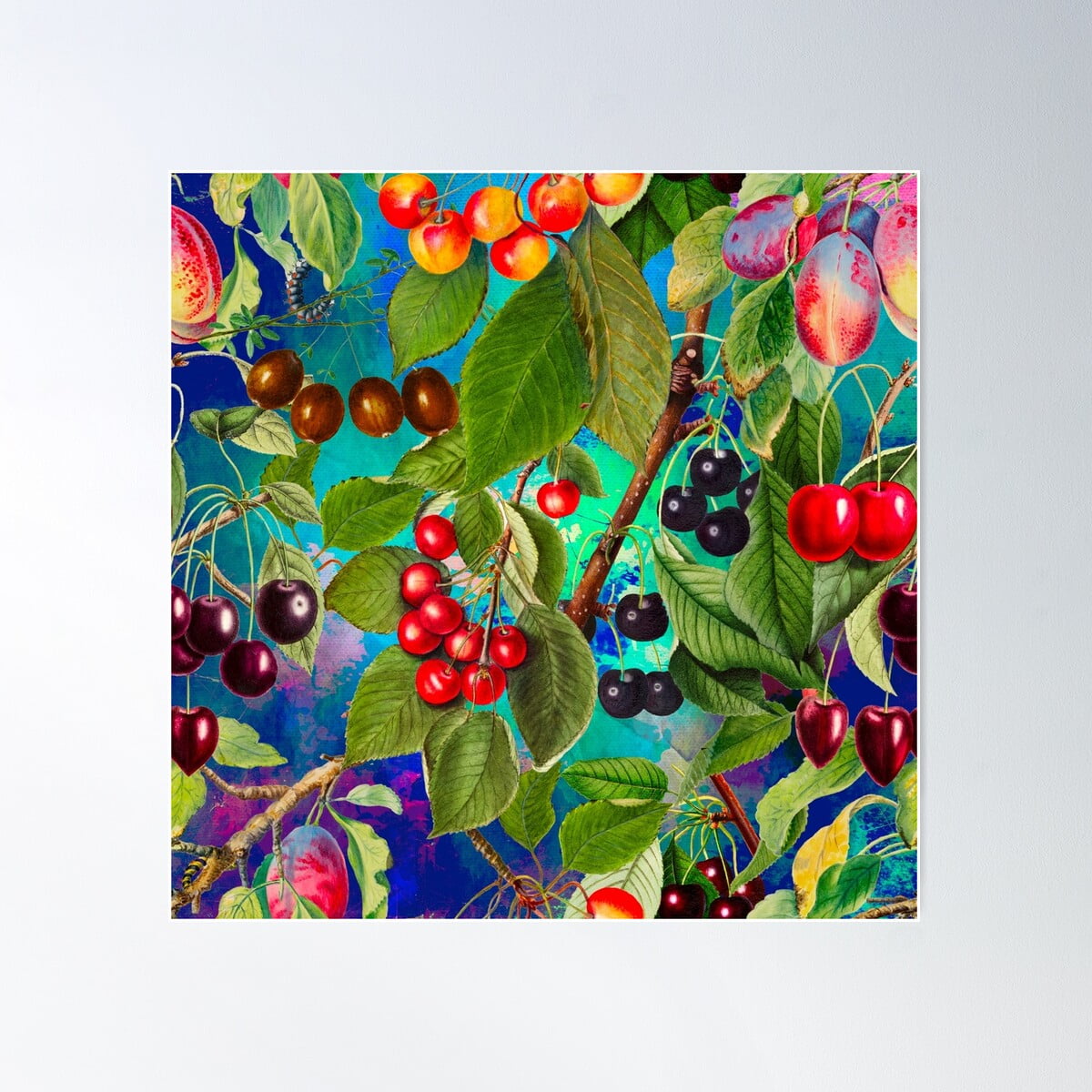 Exotic Tropical Floral Leaves And Fruits, Botanical Pattern, Tropical ...