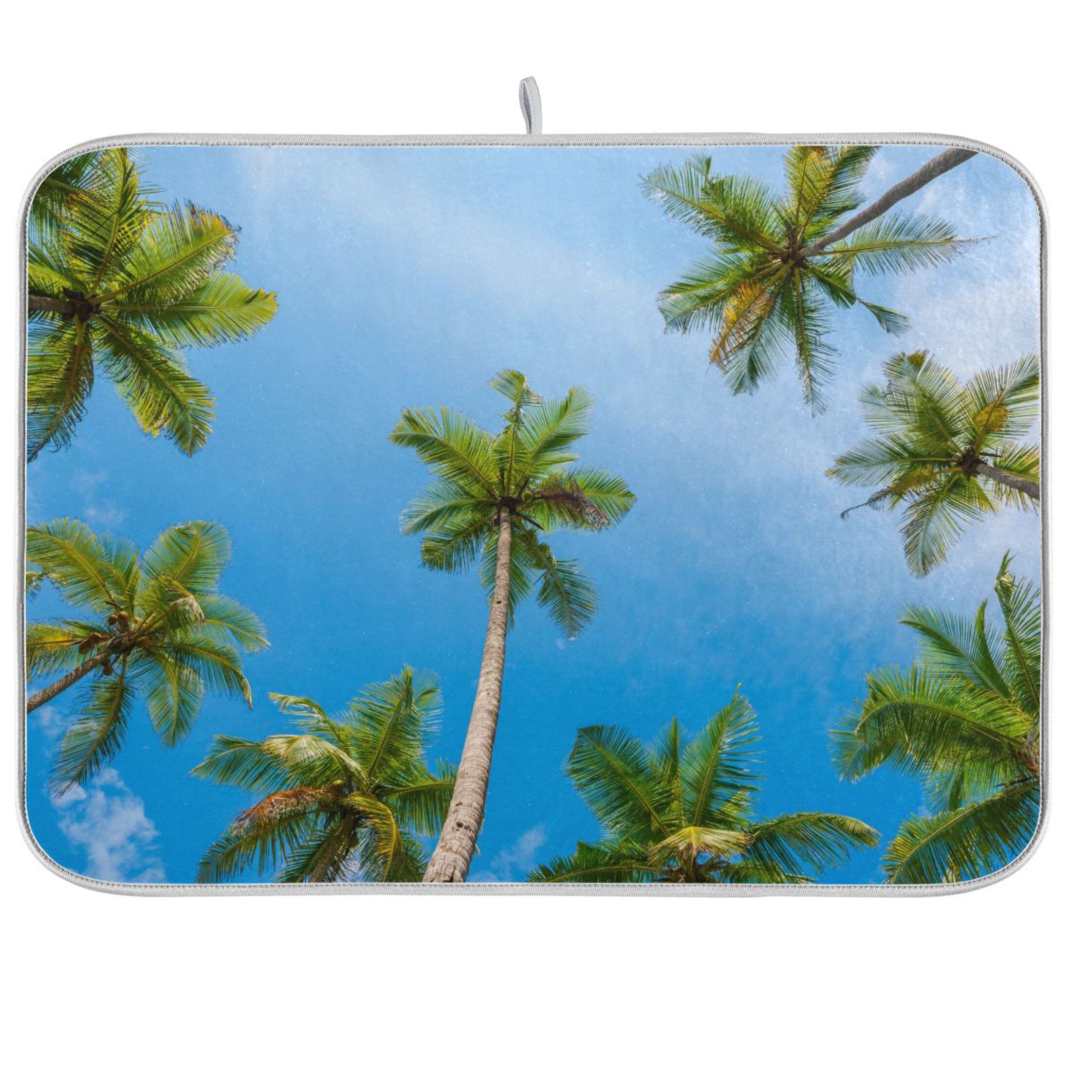Exotic Tropical Palm Trees Dish Drying Mat Microfiber Kitchen Mats ...