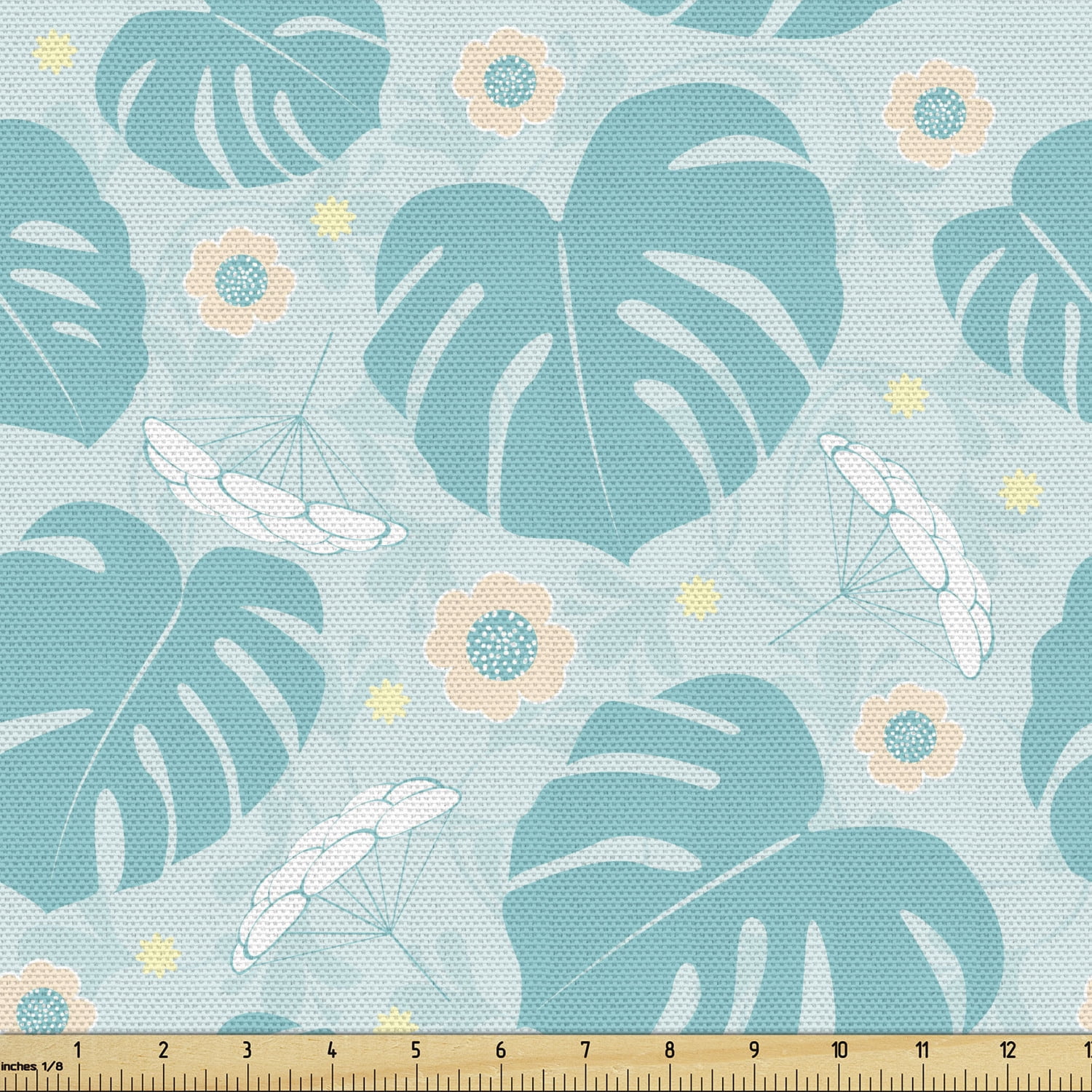 Ambesonne Exotic Fabric by the Yard Upholstery, Monstera Leaves Tropic ...